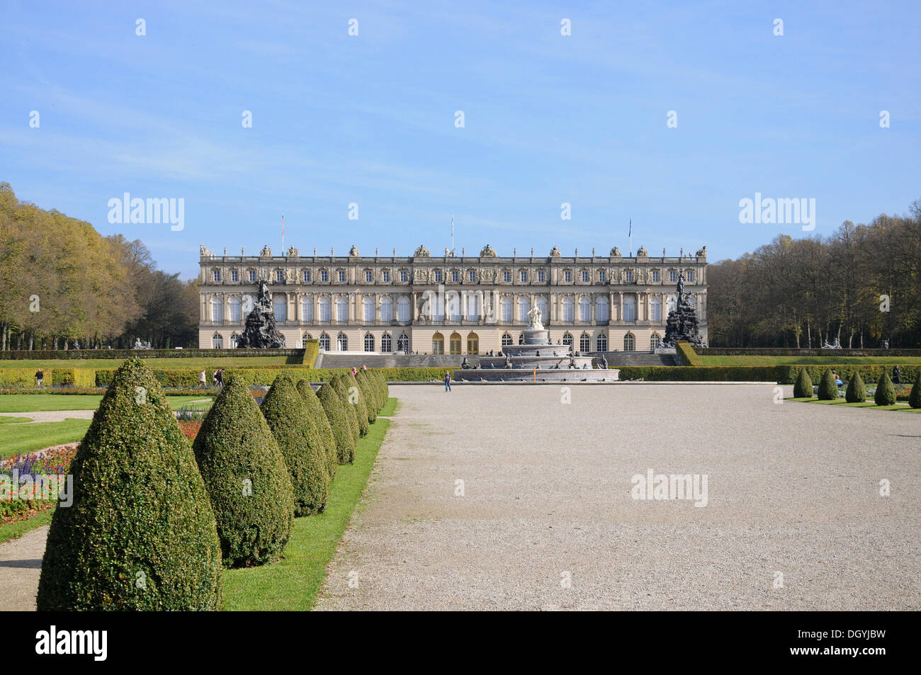 Palace grounds, palace, Herrenchiemsee, Herreninsel, Bavaria Stock ...