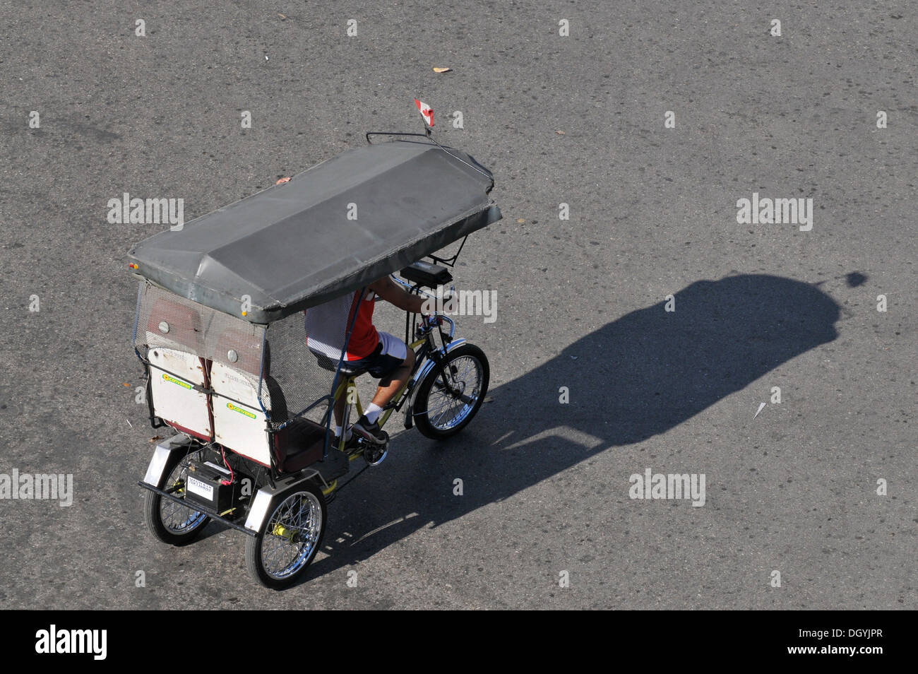 Cycle taxi, Central Plaza square, historic district, Havana, Cuba ...