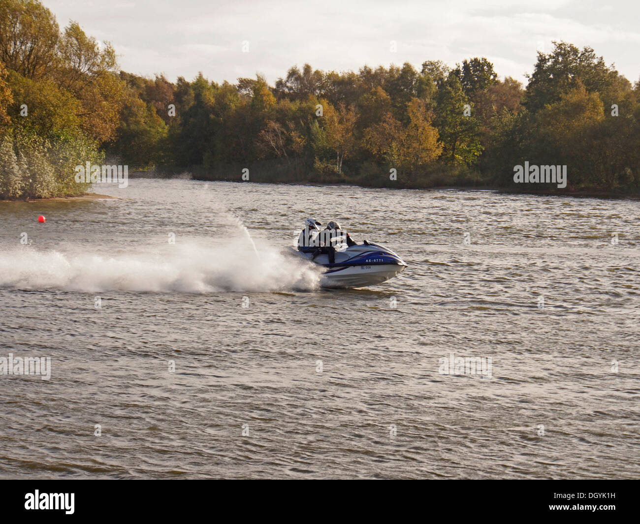 MERE BROW, TARLETON, LANCASHIRE, UK. 27th October 2013. Jet Skiers ...