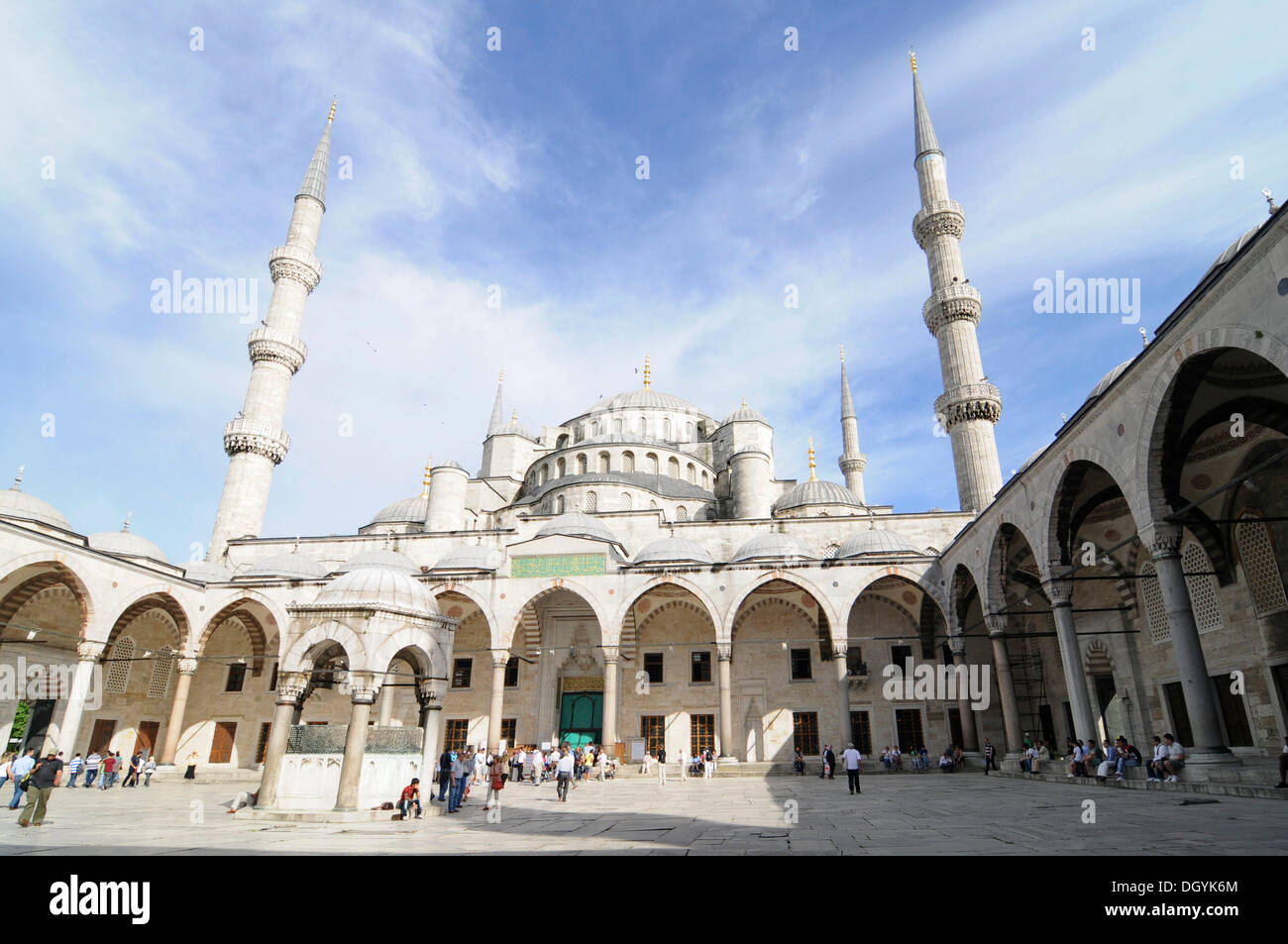 Courtyard, Sultan Ahmed Mosque or Blue Mosque, historic district of ...