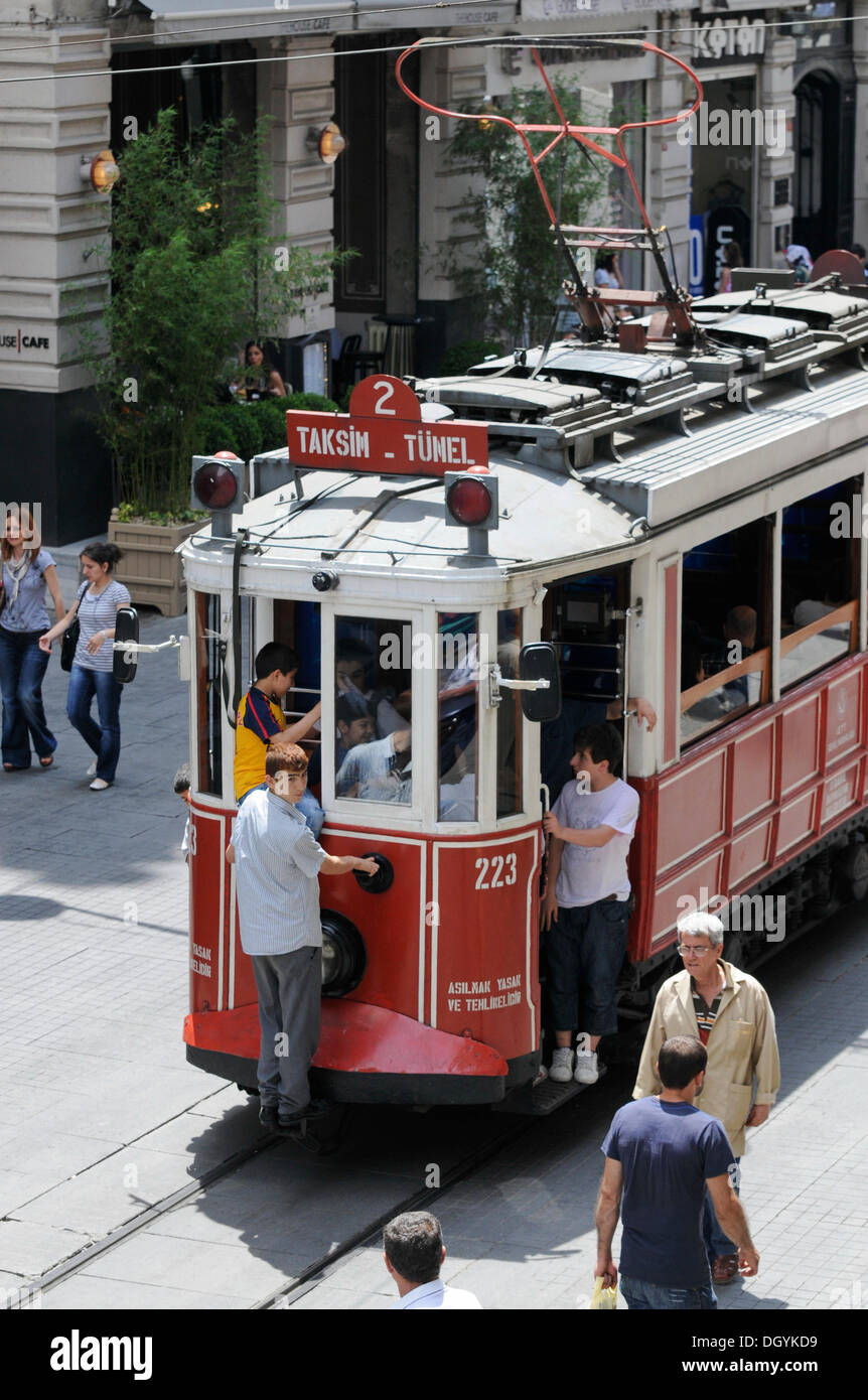 Old tram, Istiklal Caddesi, Istanbul, Turkey, Europe Stock Photo - Alamy