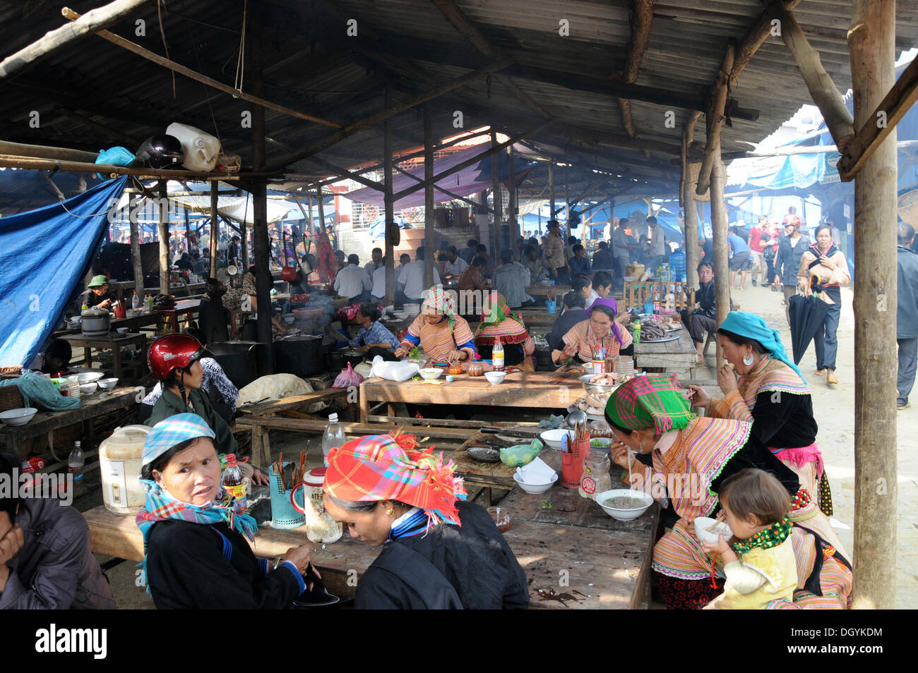 Food stalls at a market, Bac Ha, Vietnam, Southeast Asia, Asia Stock ...
