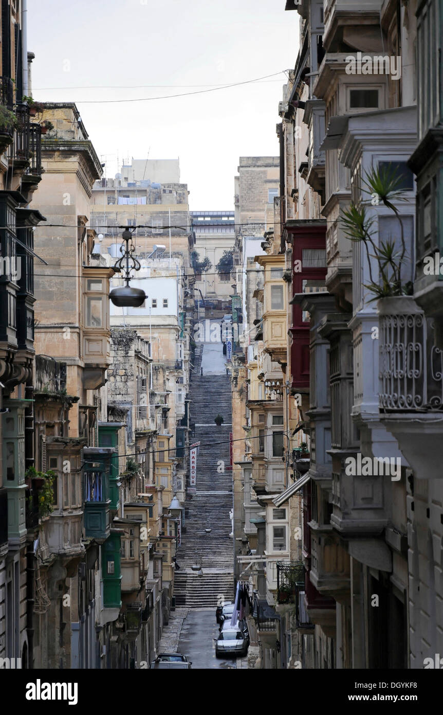 Malta steps valletta street hi-res stock photography and images - Alamy