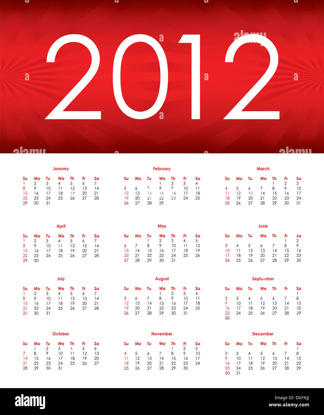 special calendar for 2012 Stock Photo - Alamy