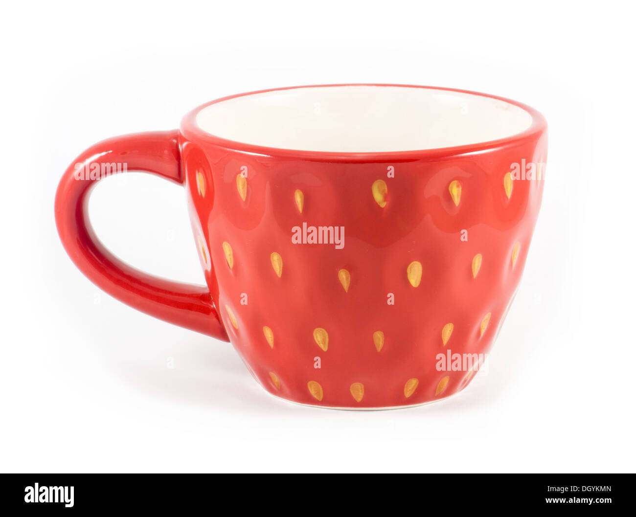Red cup of tea on a white background Stock Photo - Alamy