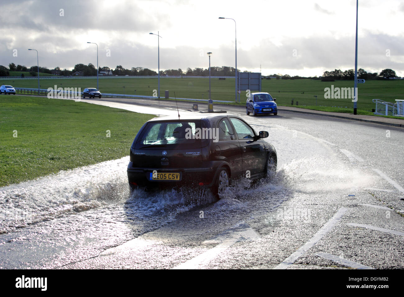 St. Jude storm. Heavy rain has caused flooded roads at Epsom Downs ...
