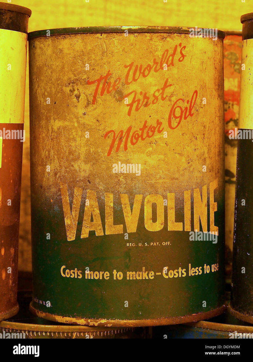 This image shows an old Valvoline motor oil can, known as one of the ...