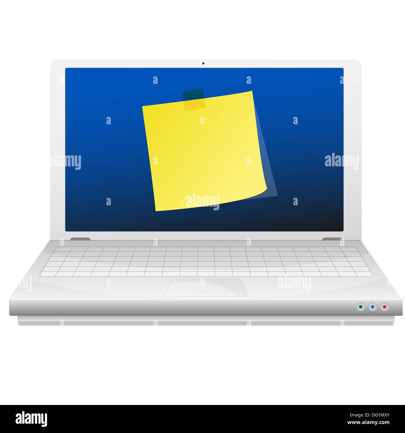 Yellow sticky note at the laptop screen Stock Photo - Alamy