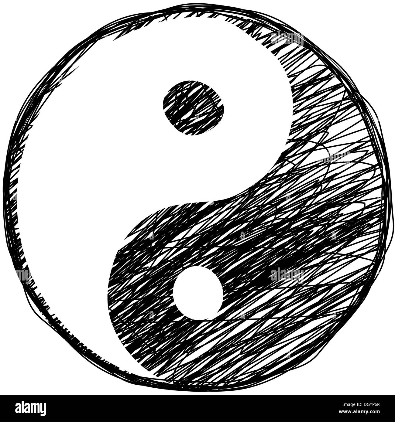 Doodle yin-yang symbol Stock Photo - Alamy