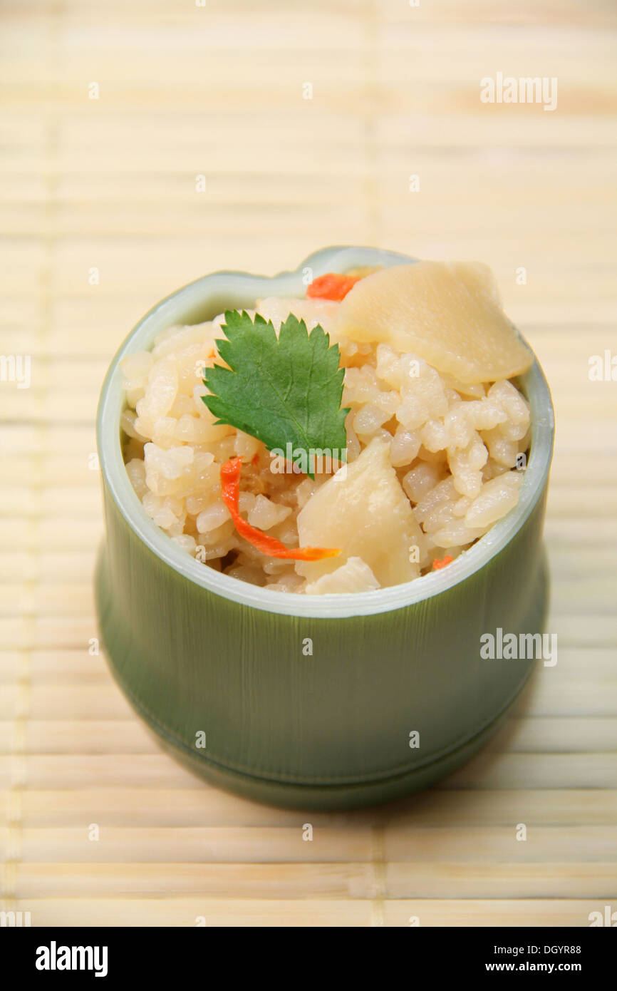 Bamboo shoot rice Stock Photo - Alamy