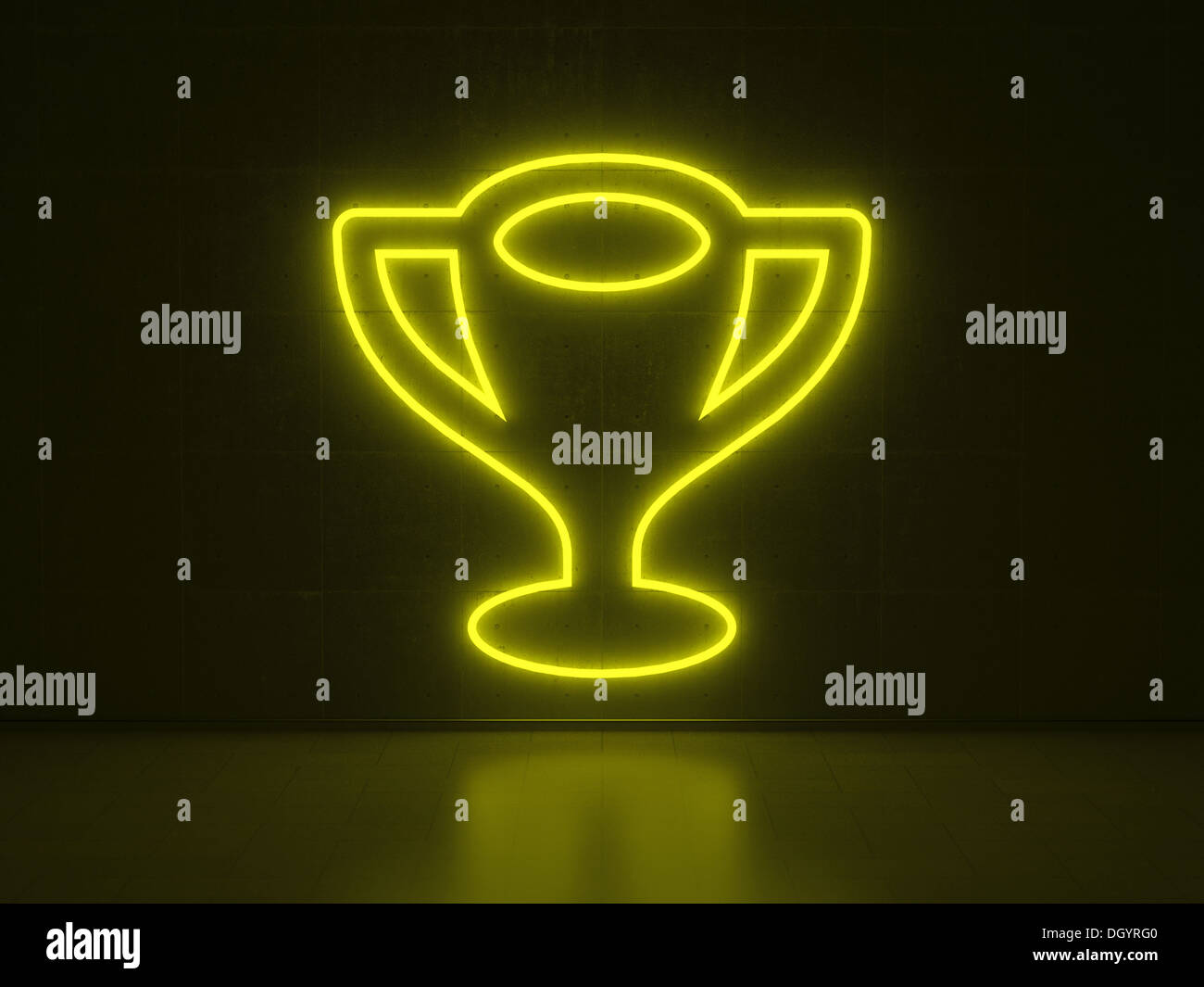 Trophy - Series Neon Signs Stock Photo - Alamy