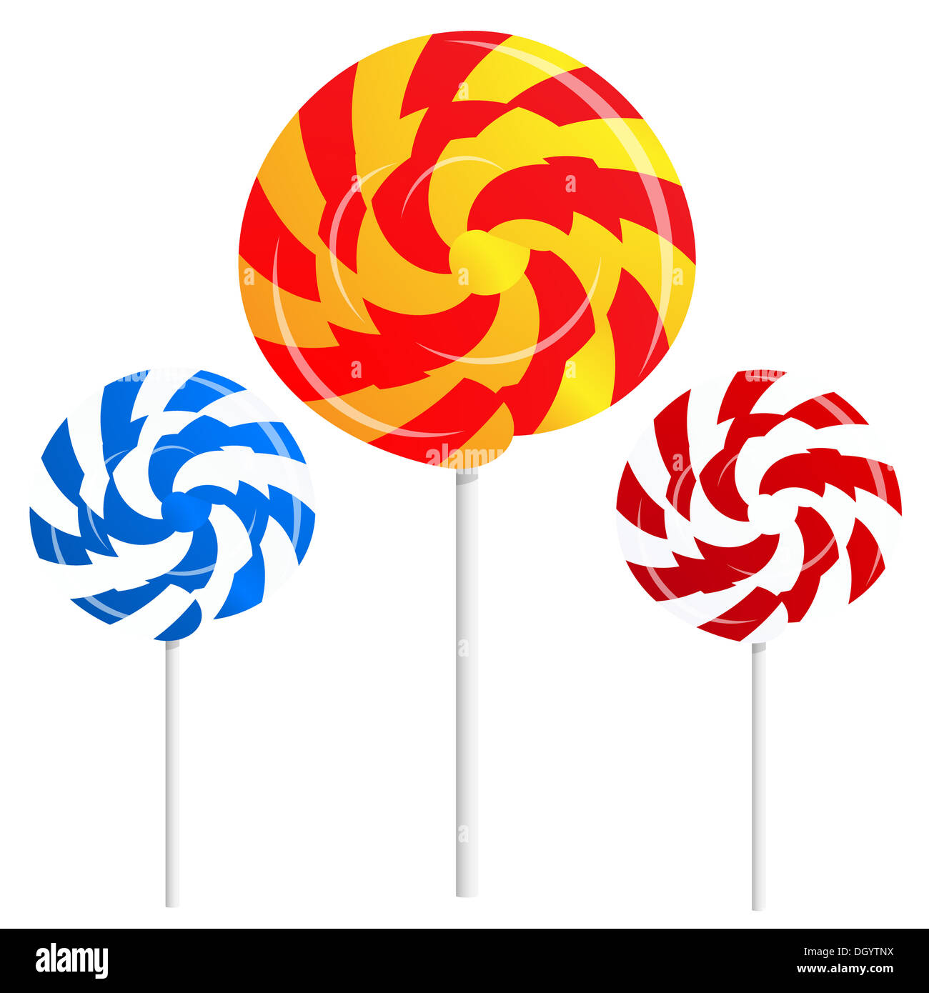 round shape lollipops on white background Stock Photo - Alamy