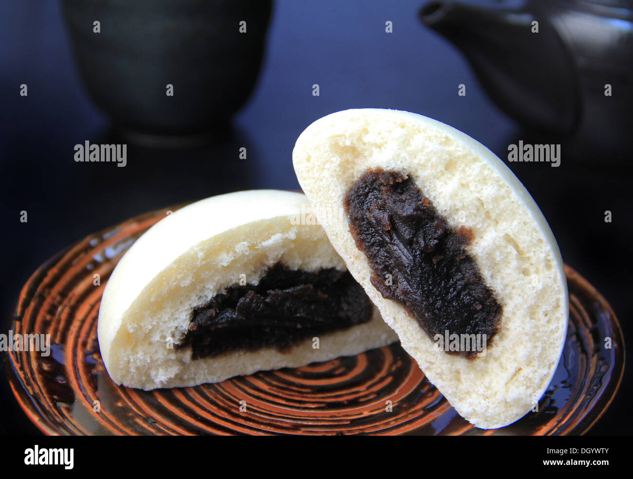 Red bean paste bun Stock Photo - Alamy