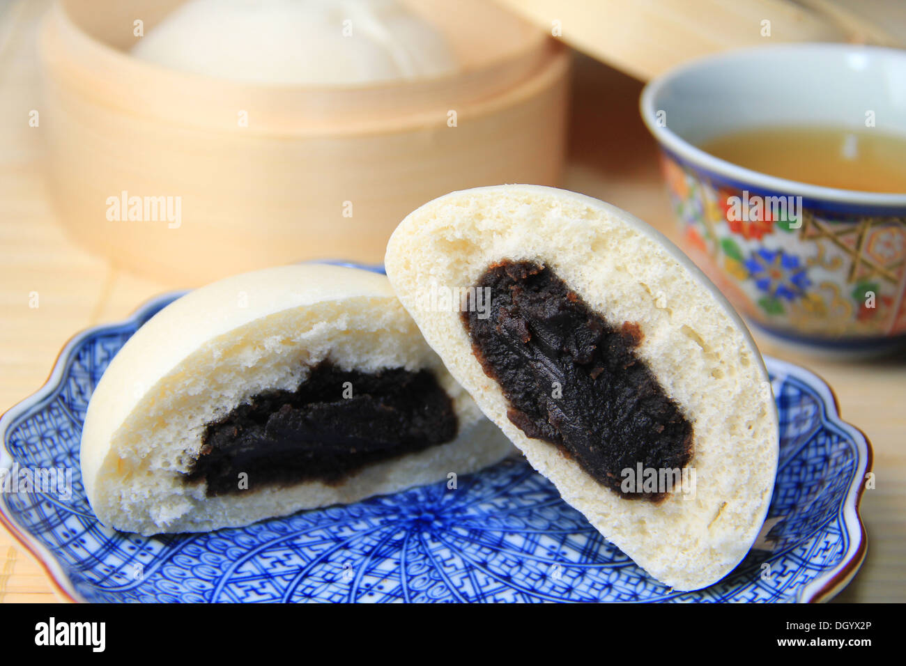Red bean paste bun Stock Photo - Alamy
