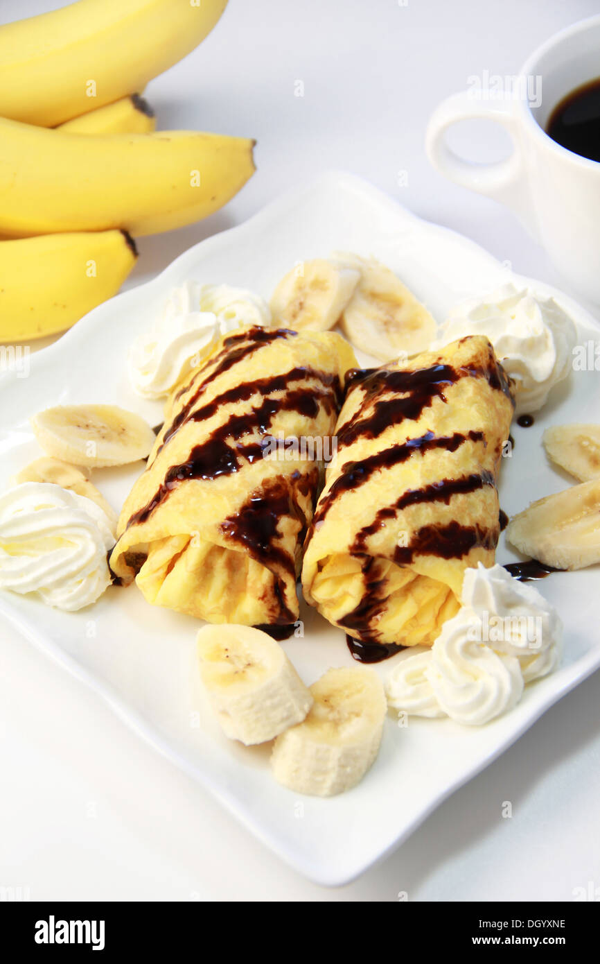 Crepes banana chocolate hi-res stock photography and images - Alamy