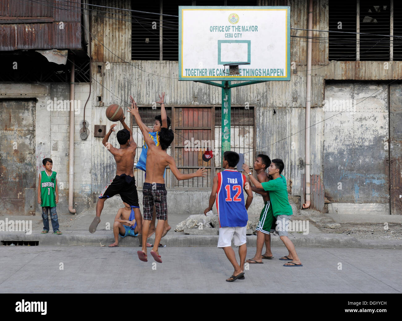 Kids Playing Street Basketball Kids Playing Street Basketball