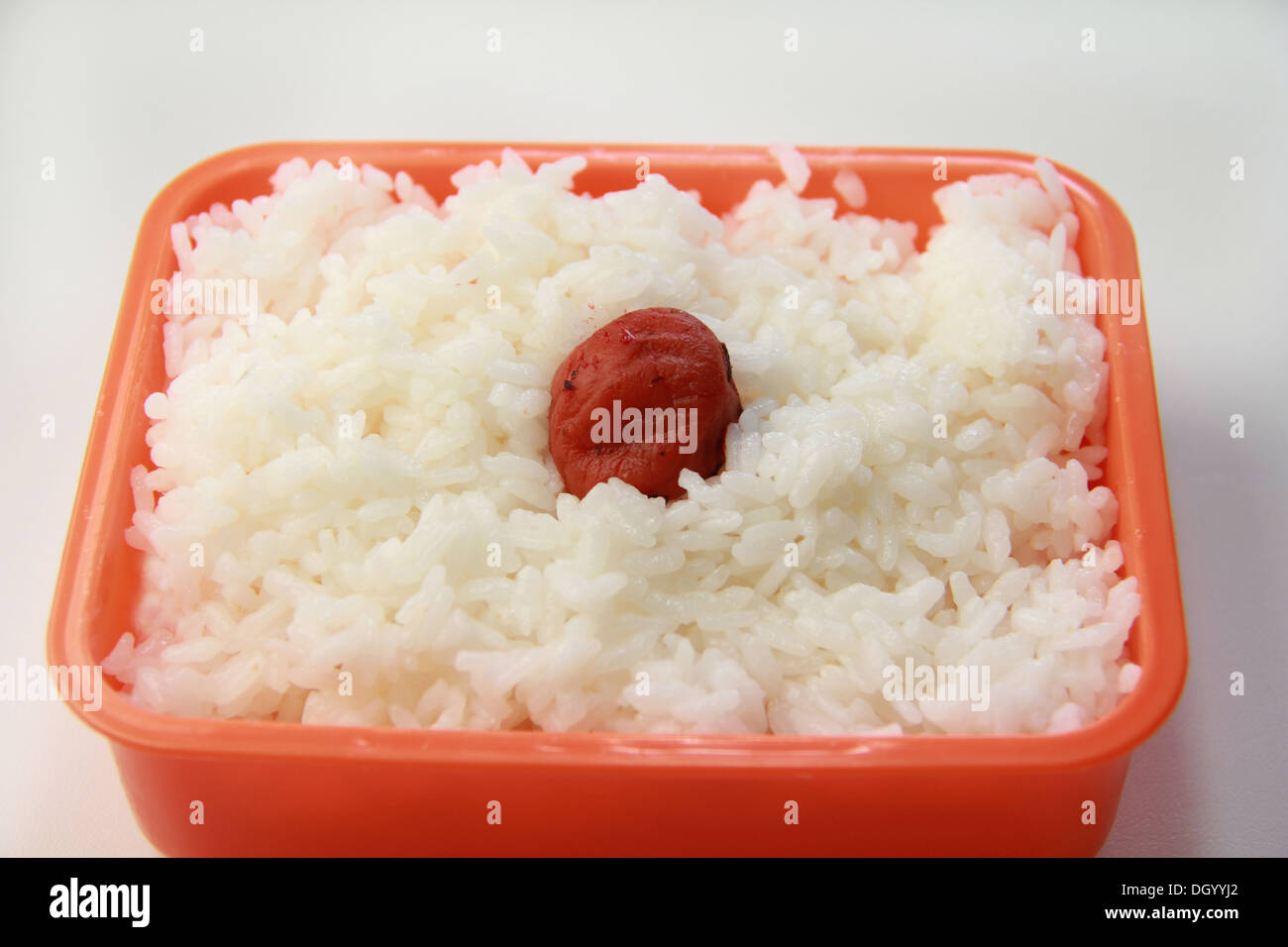 Hinomaru-bento (Rice with a pickled plum on top Stock Photo - Alamy