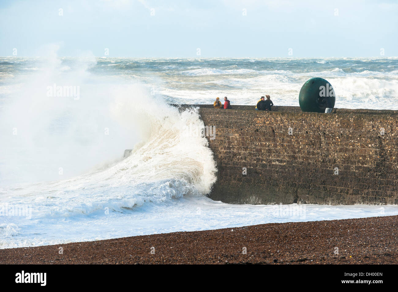Brighton, UK. 28th Oct 2013. St Jude Storm hits southern UK coastline ...