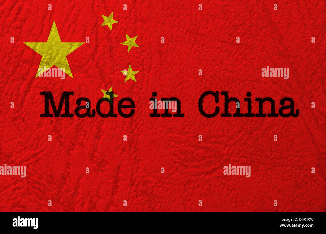 Made in China text on flag Stock Photo - Alamy