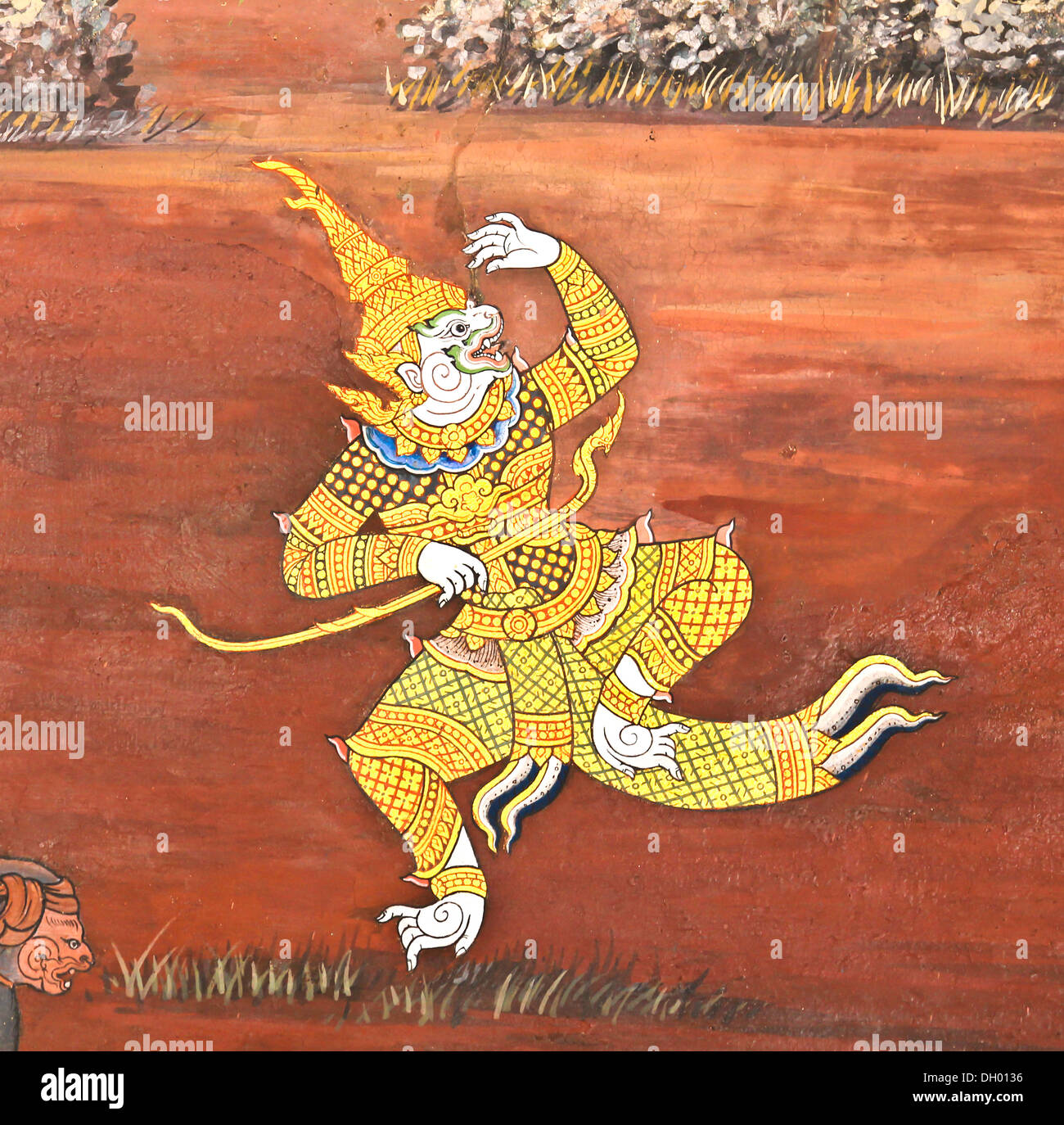 Masterpiece Ramayana painting in temple of emerald Buddha in Grand ...