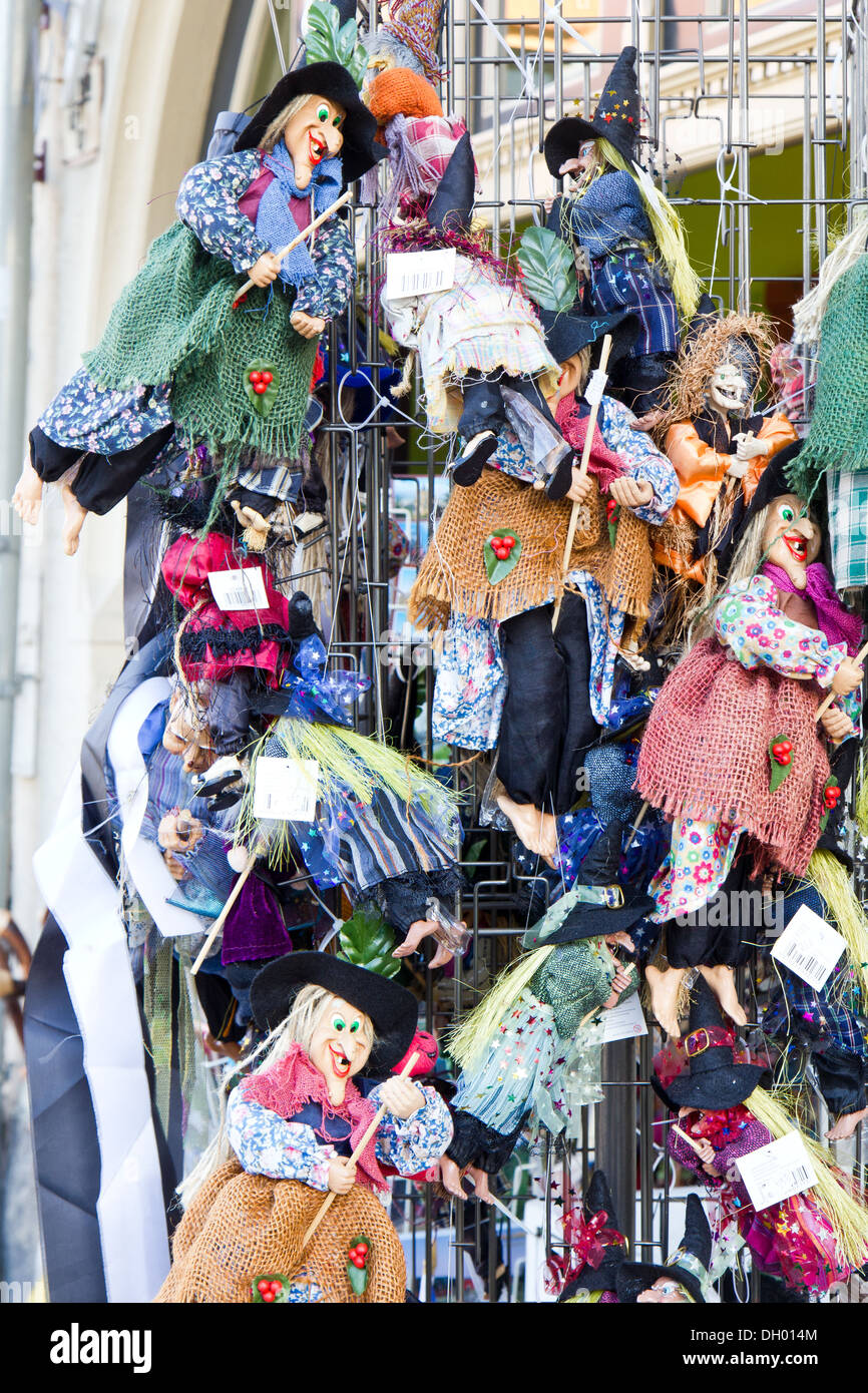 witches outside a shop at Wernigerode in the Harz, Germany Stock Photo ...