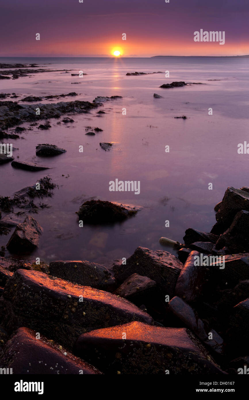 Sunset on the coast, John o´Groats, Scotland, United Kingdom Stock ...