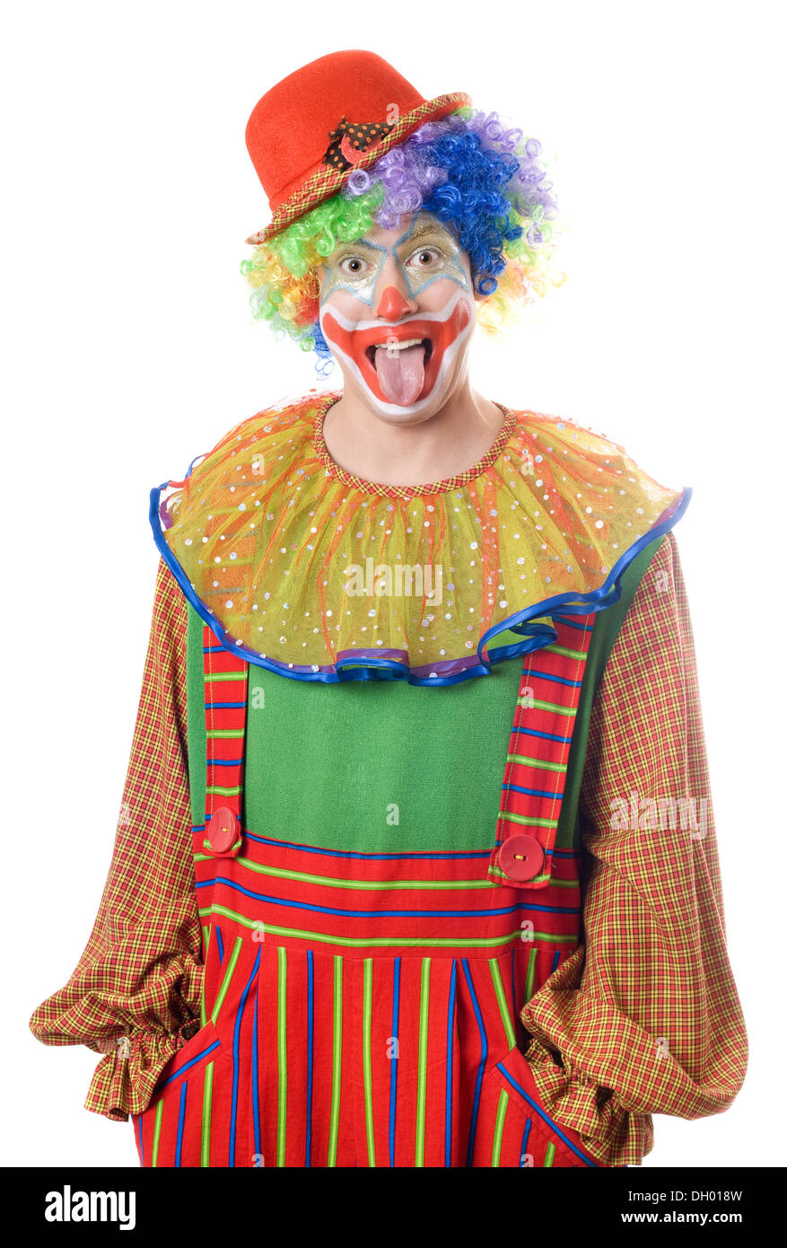 Portrait of a clown showing his tongue Stock Photo - Alamy