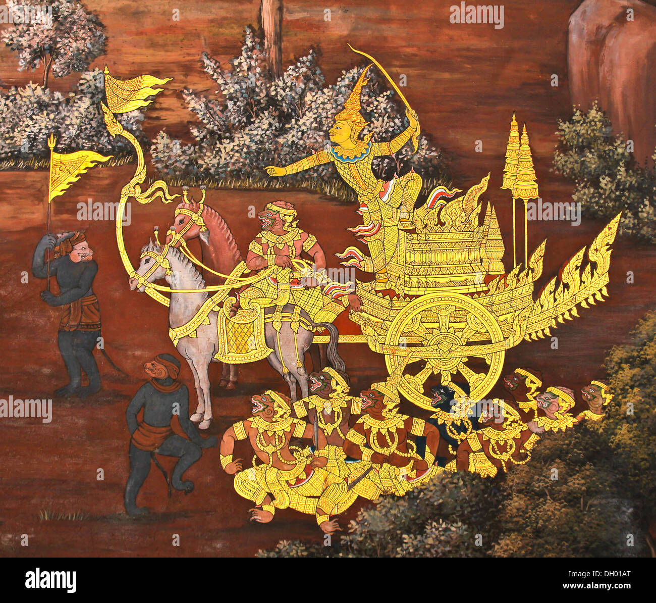 Masterpiece Ramayana painting in temple of emerald Buddha in Grand ...