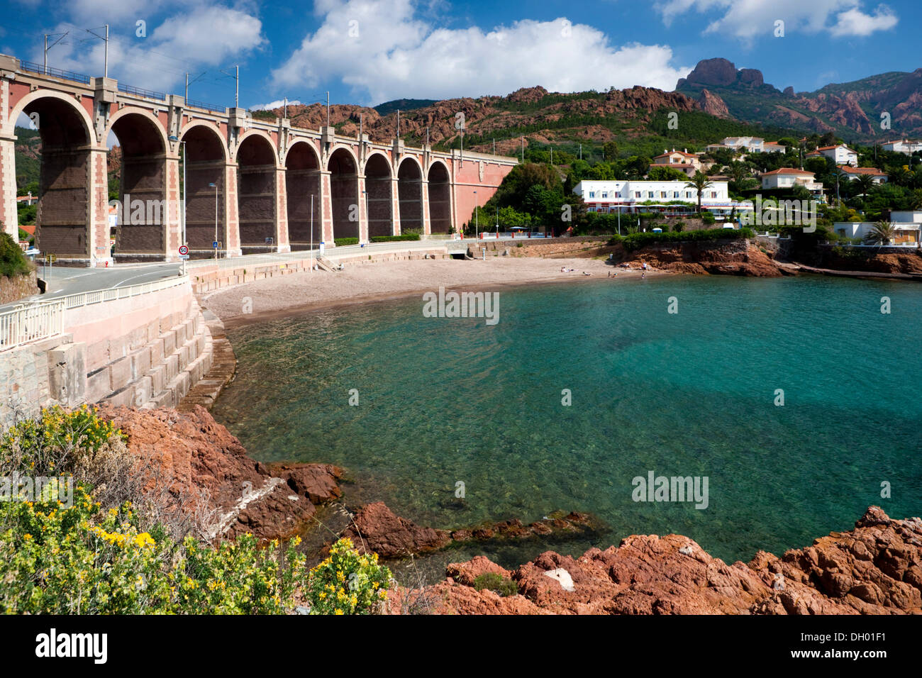 Railway bridge, Anthéor, Saint-Raphaël, French Riviera, Var, Provence ...