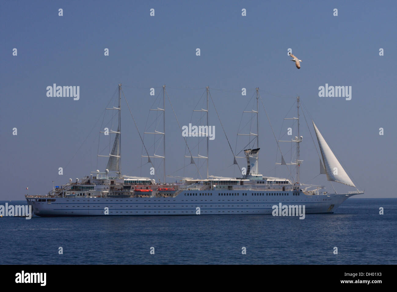 Wind Surf sail cruise ship off Monaco, Principality of Monaco, the Cote ...