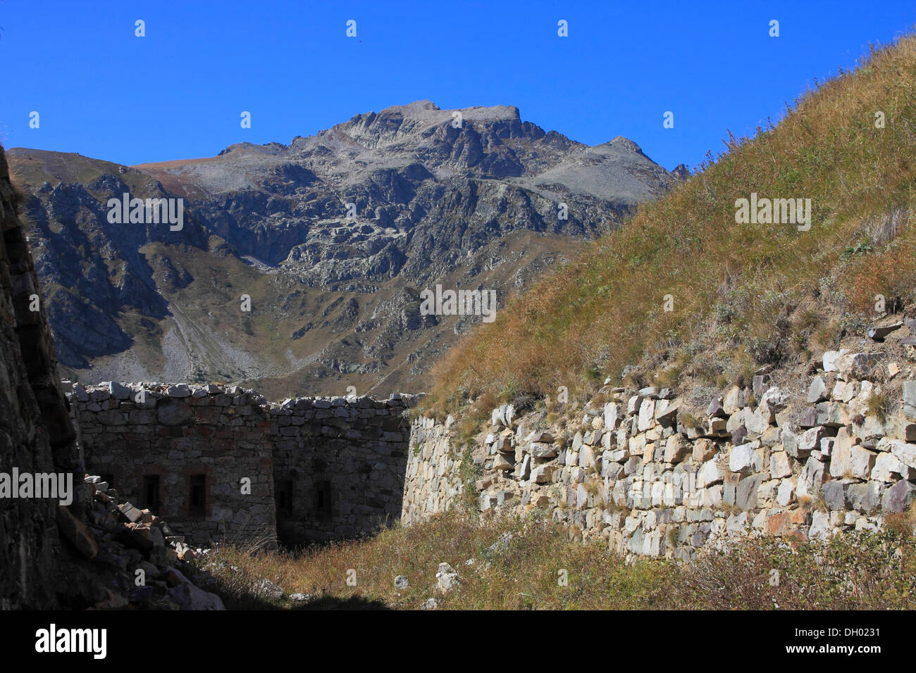 Fort de la Marguerie on Col de Tende mountain pass, Département Alpes ...