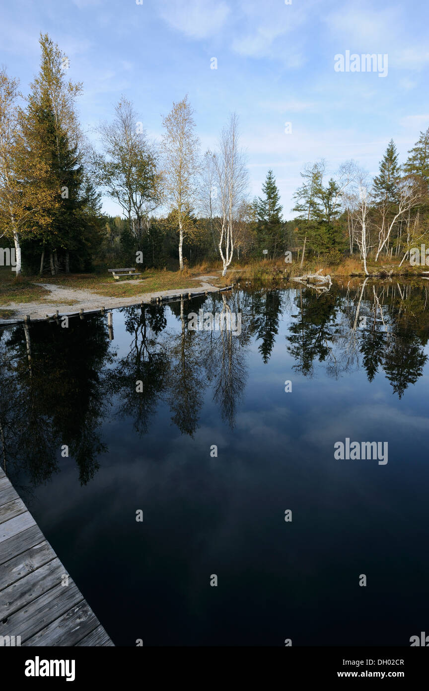 reflections at lake Kirchsee in autumn, Bavaria, Germany Stock Photo ...