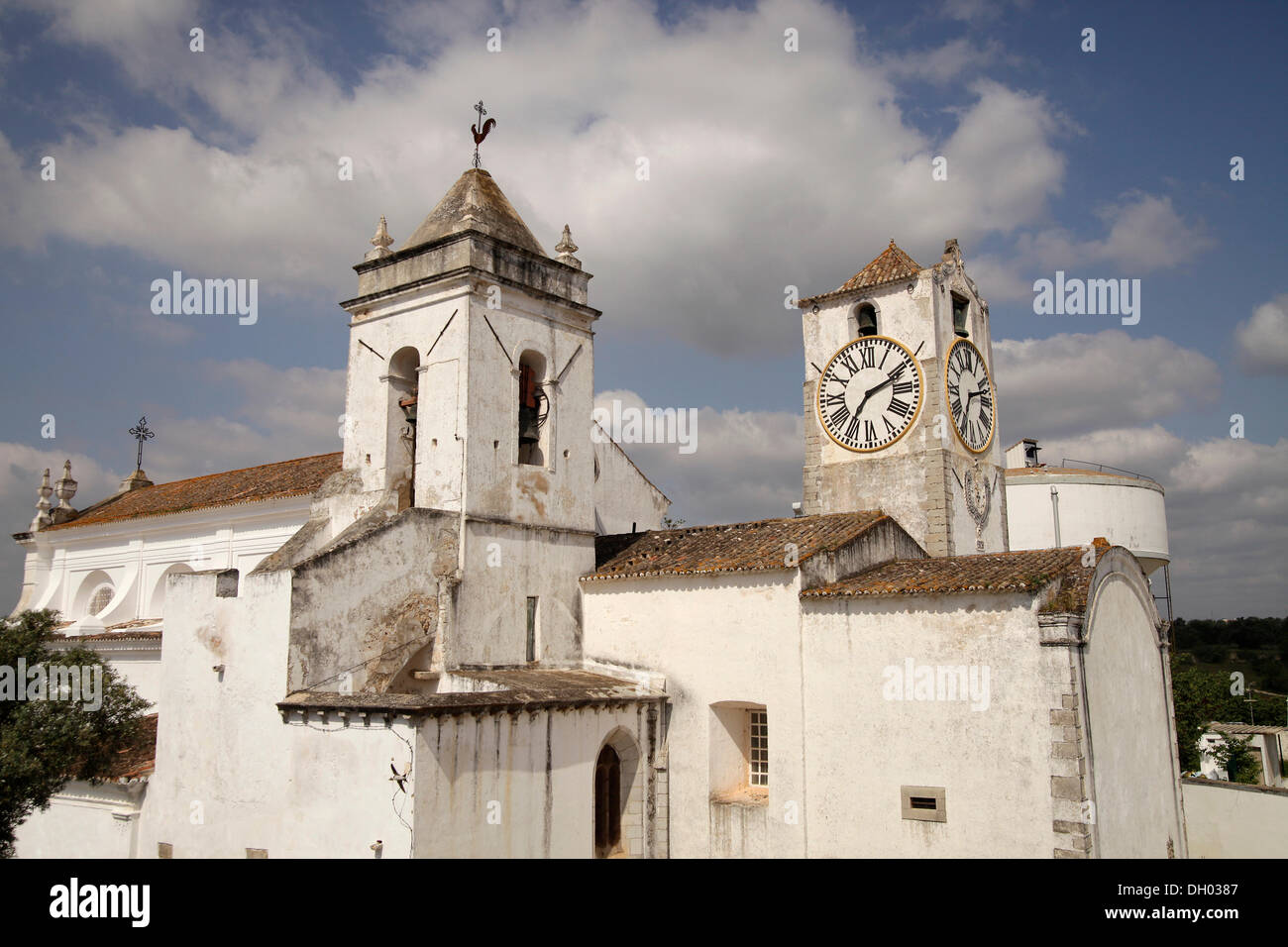 The church of Santa Maria do Castelo in the old town of Tavira, Algarve ...