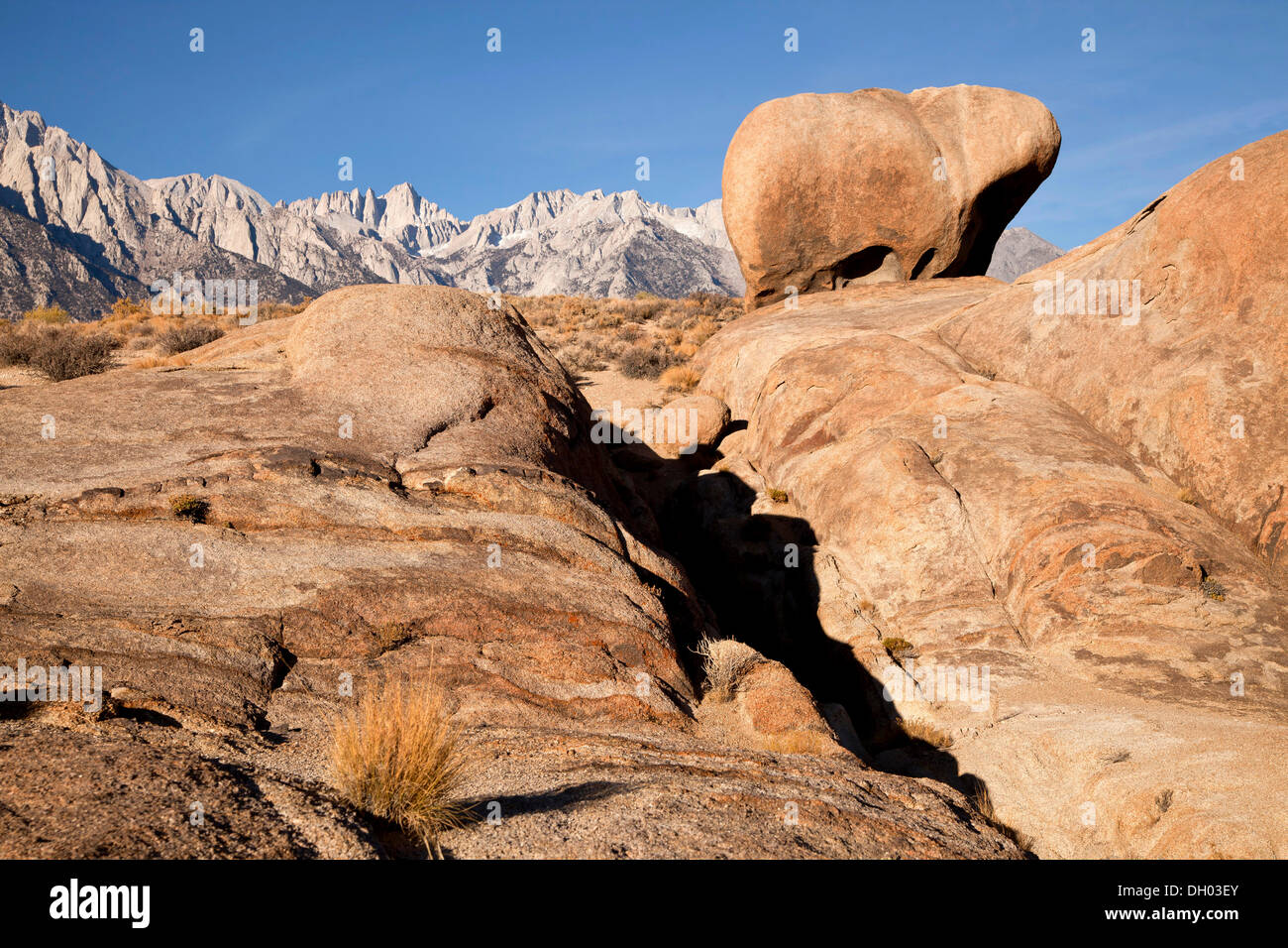 Typical rock formations of the Alabama Hills, Sierra Nevada, California ...
