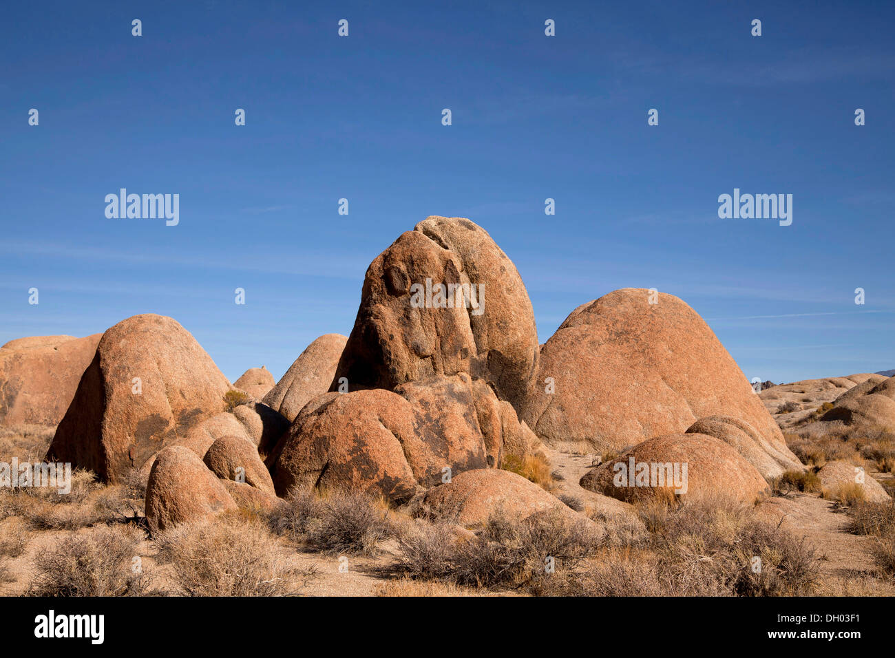 Typical rock formations of the Alabama Hills, Sierra Nevada, California ...
