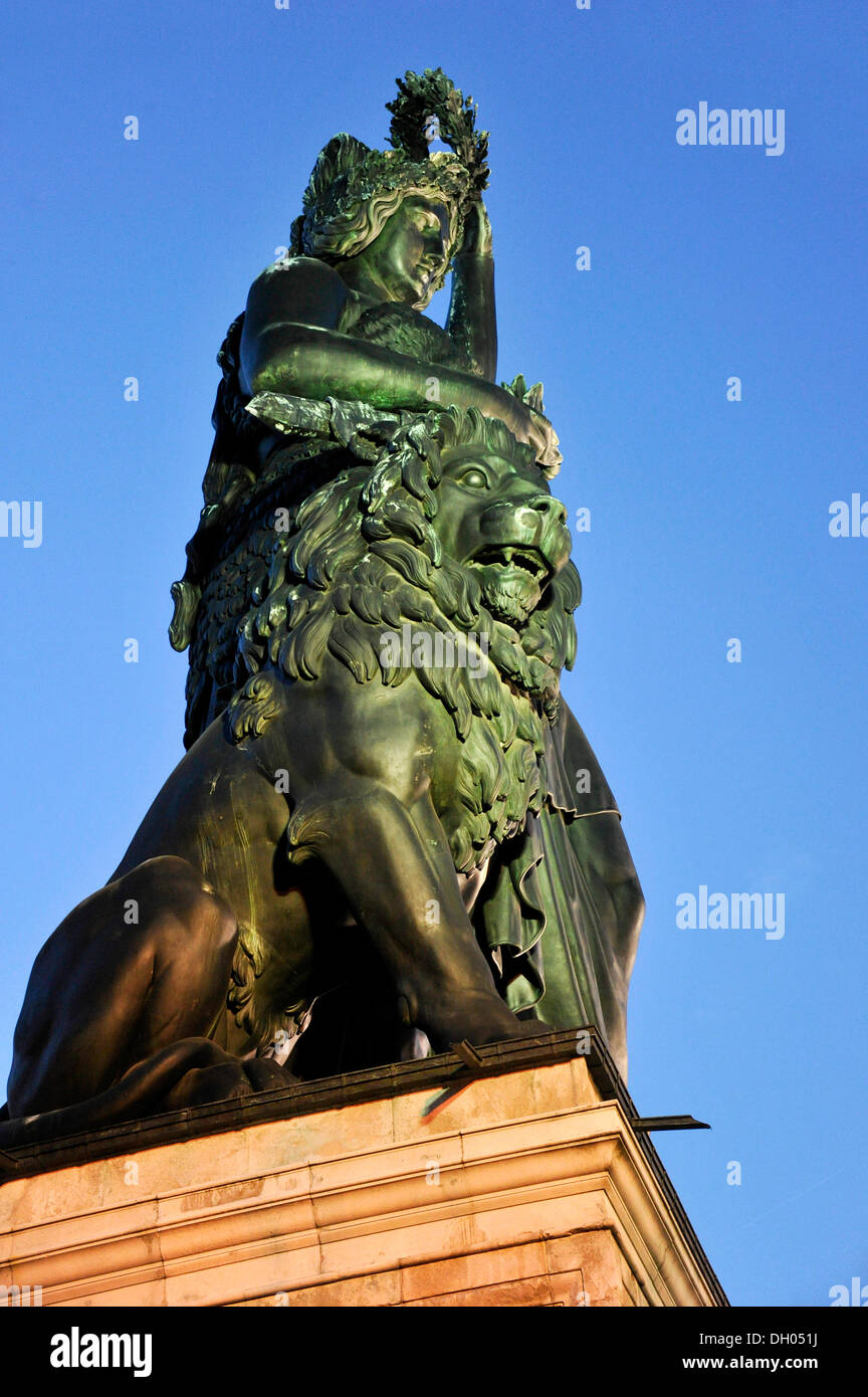 Bronze statue of Bavaria, Munich, Upper Bavaria, Bavaria Stock Photo ...