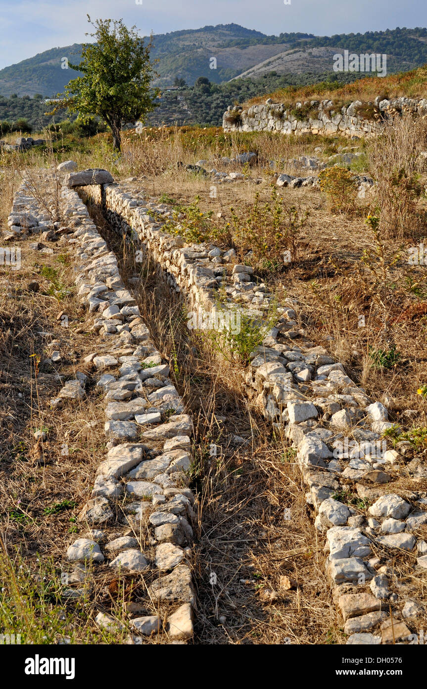 Former water conduit at the archaeological site of the ancient Roman ...