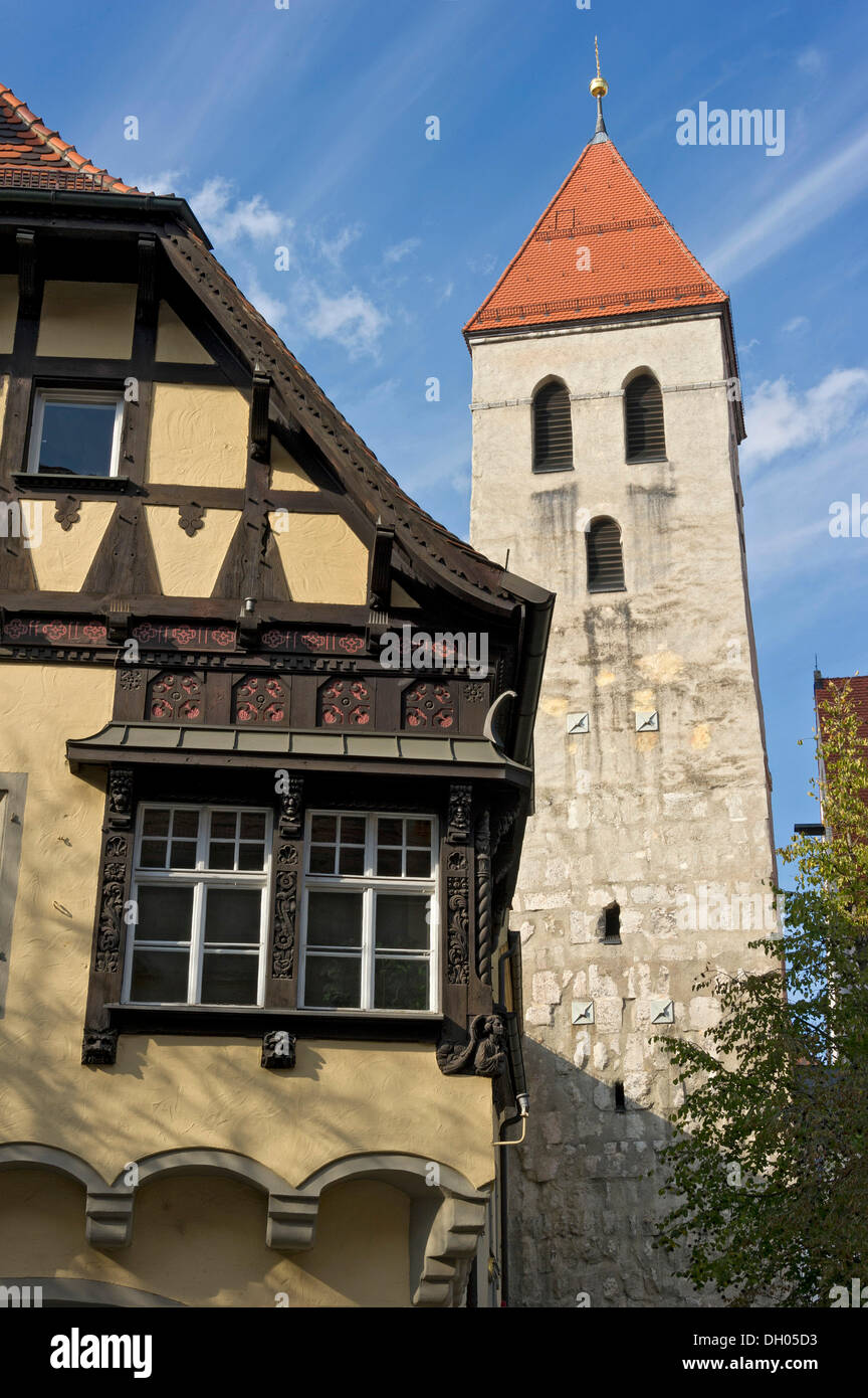 Stately half-timbered house, now used as Teehaus Bachfischer tea house ...
