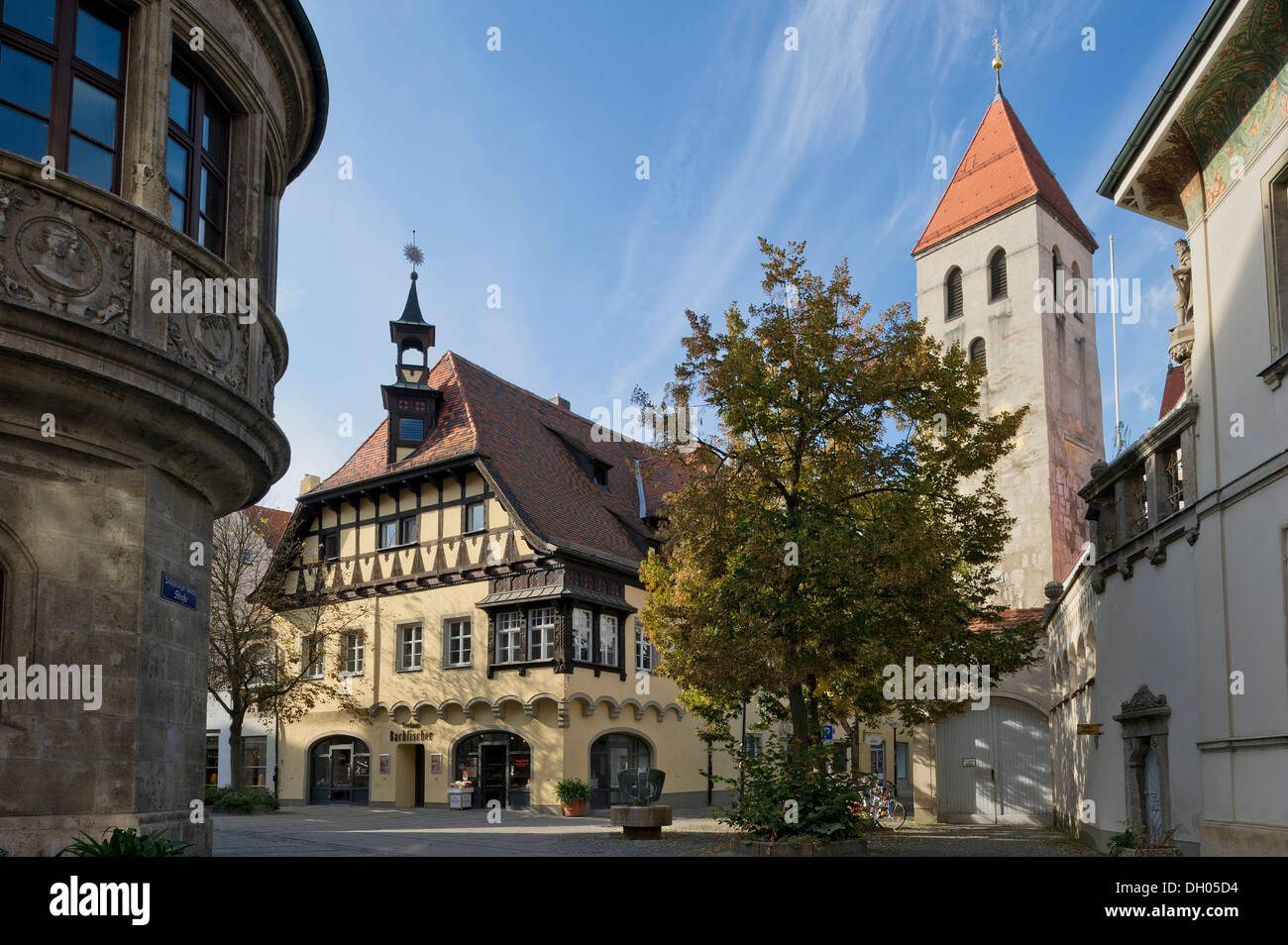 Stately half-timbered house, now used as Teehaus Bachfischer tea house ...