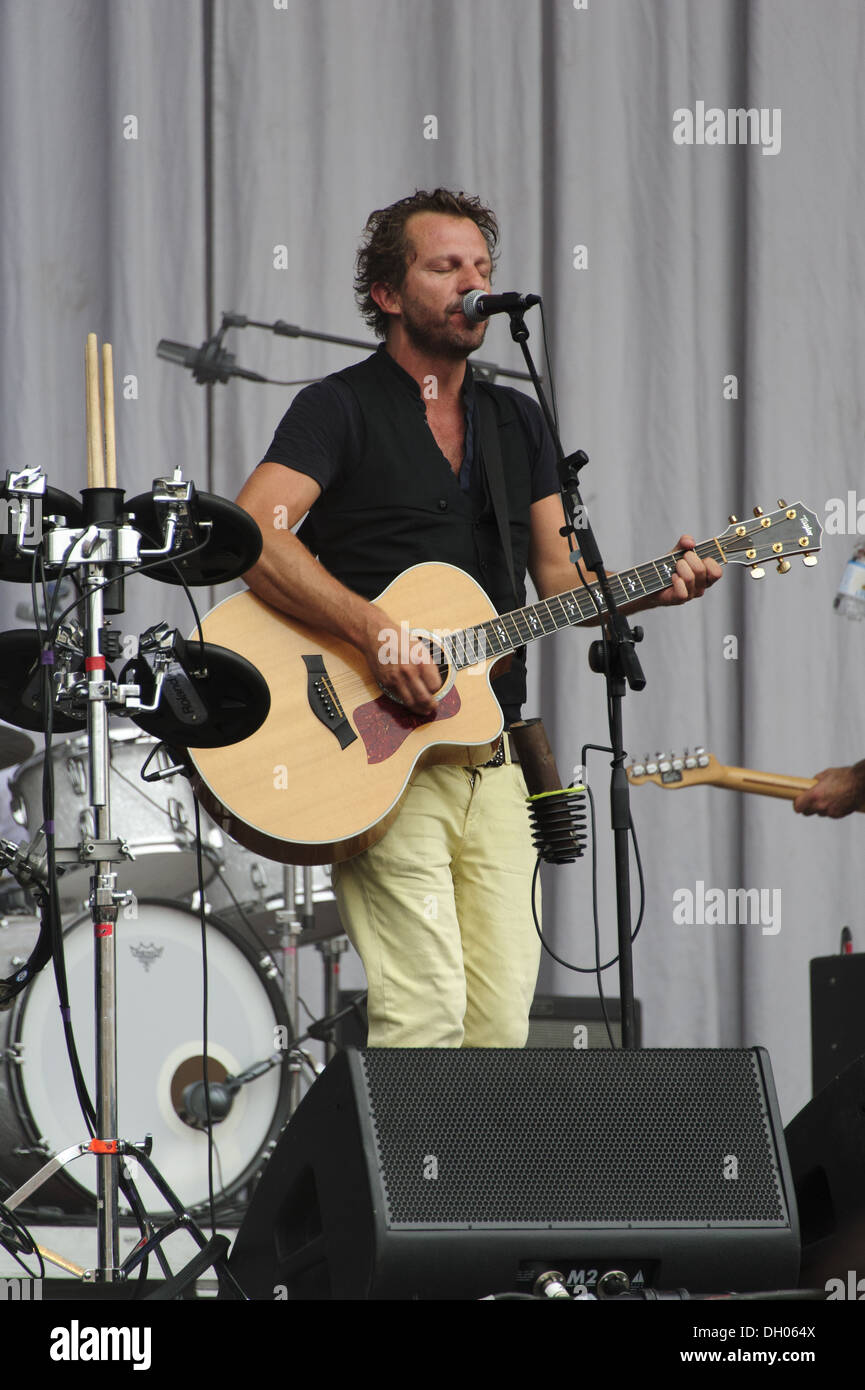 Tom Barman of Belgian rock band dEUS performs at A Perfect Day Festival ...