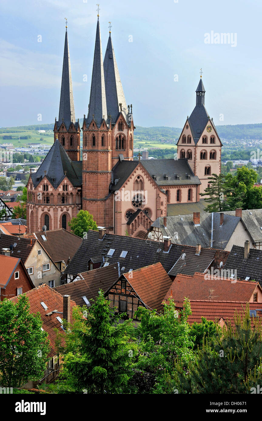 Romanesque Church of St. Mary, Gelnhausen, Hesse, Germany Stock Photo ...