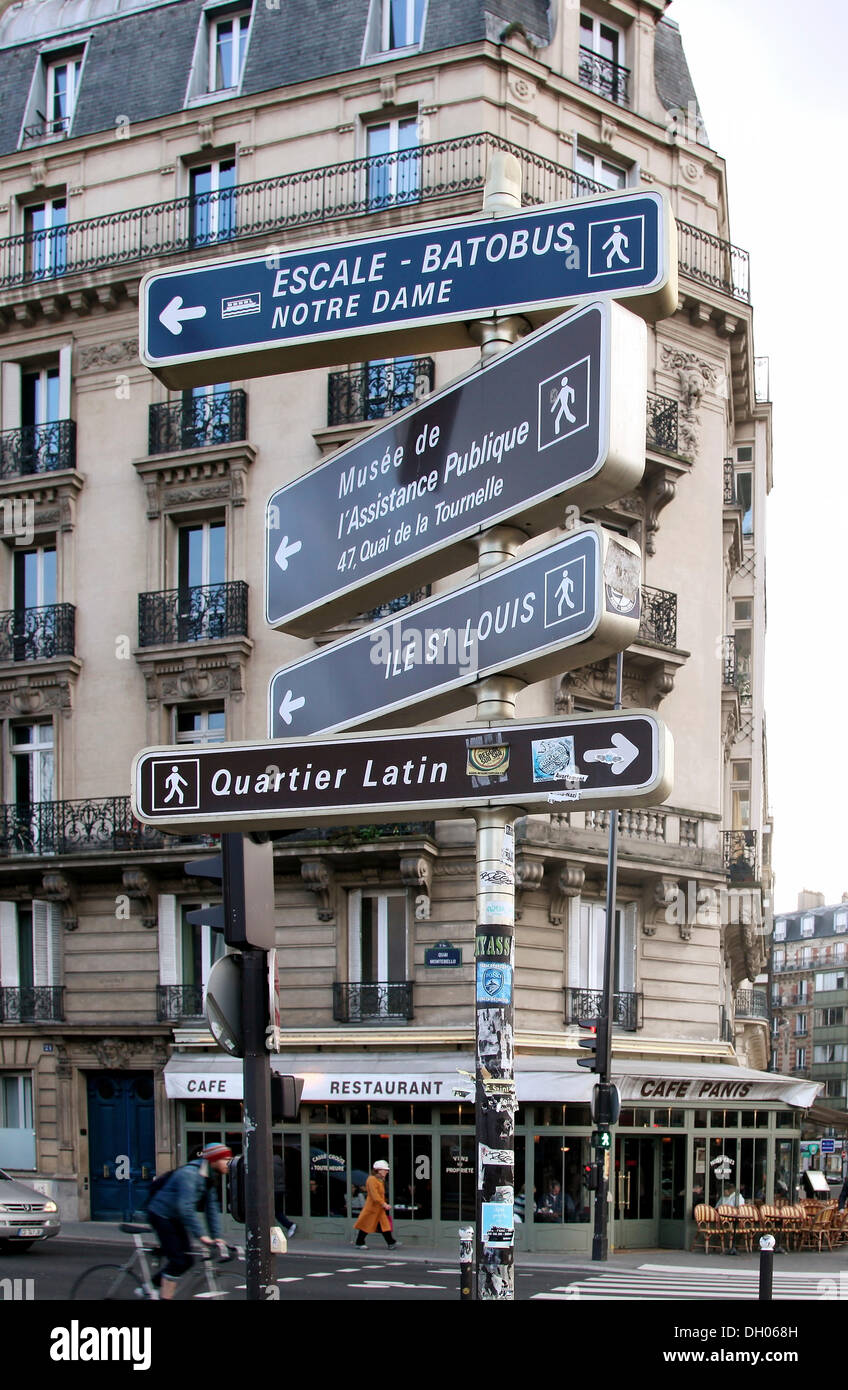 Direction signs, Paris, France Stock Photo - Alamy