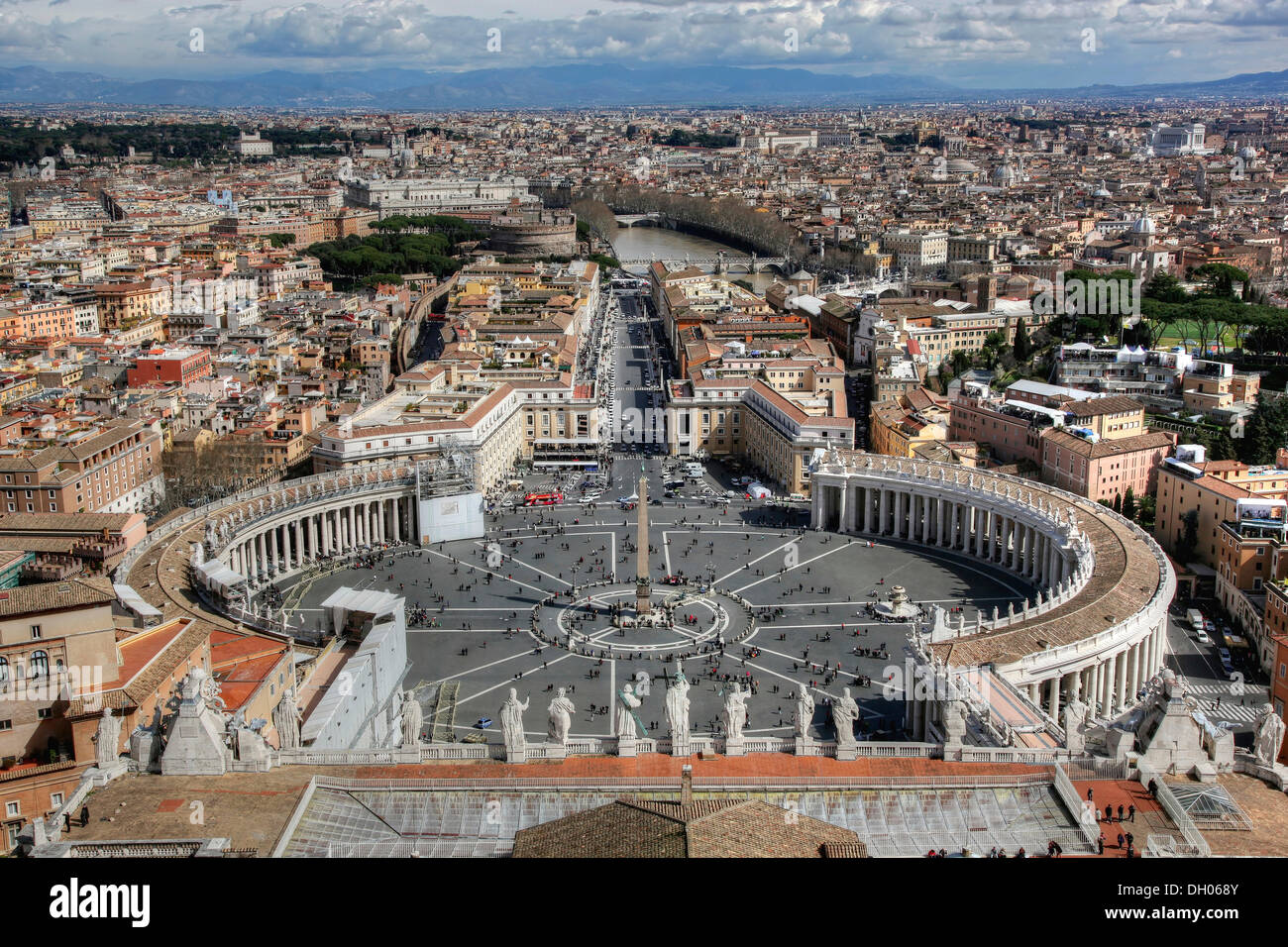 View of Rome and St Peter's Square from the dome of St. Peter's ...