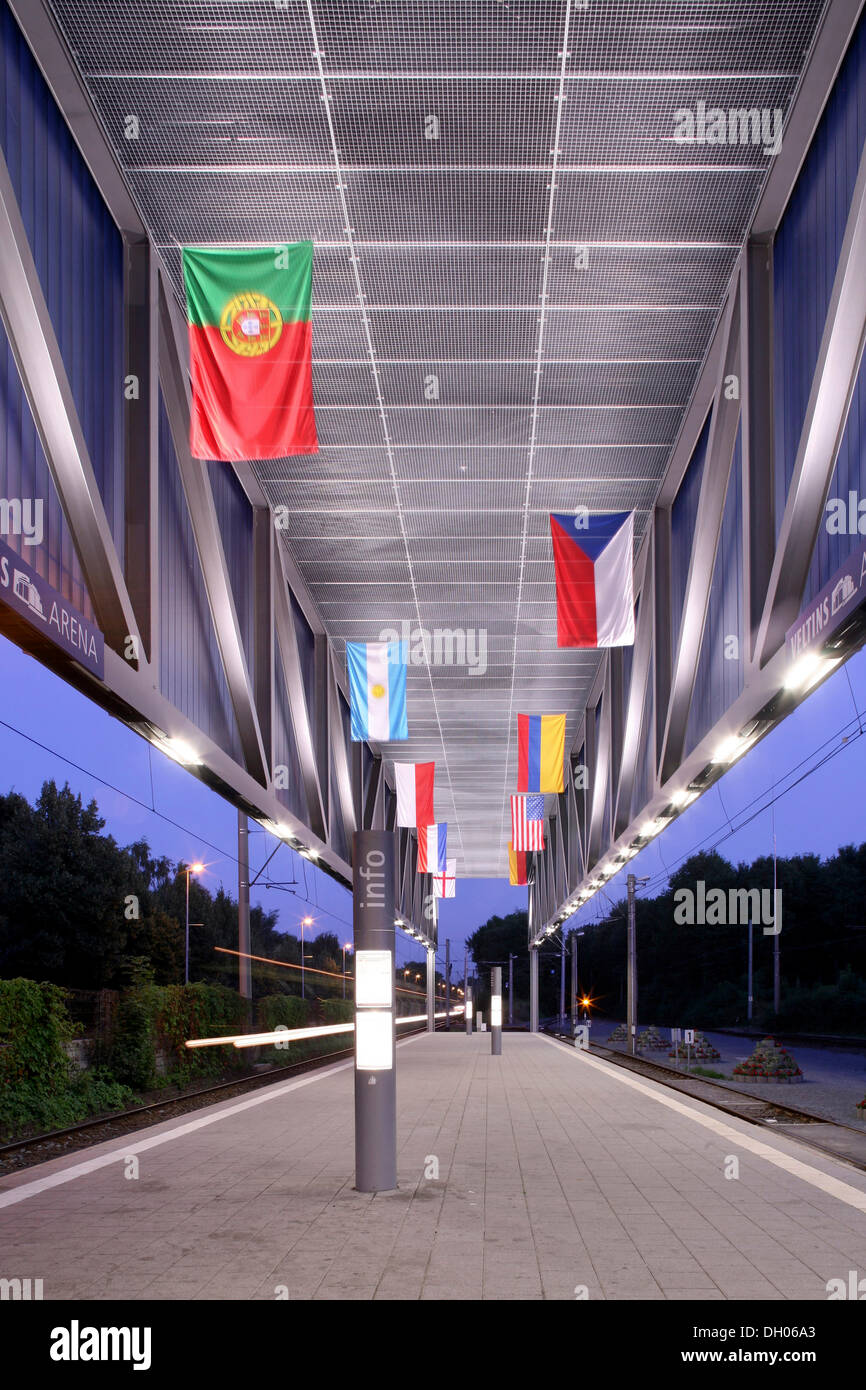 Veltins Arena tram stop, Gelsenkirchen, Ruhr area, North Rhine ...