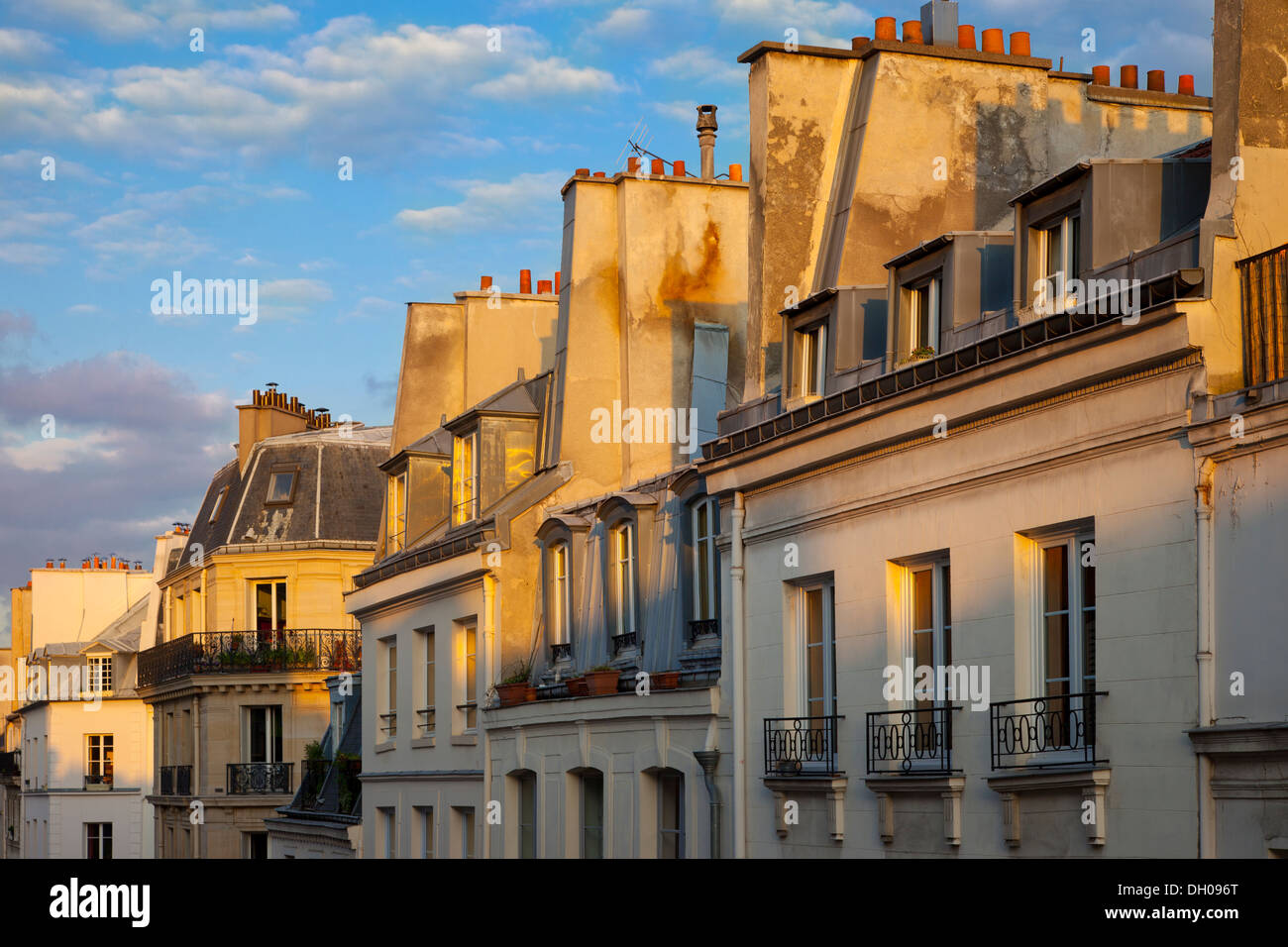 Evening sunlight on the rooftops of Paris France Stock Photo - Alamy