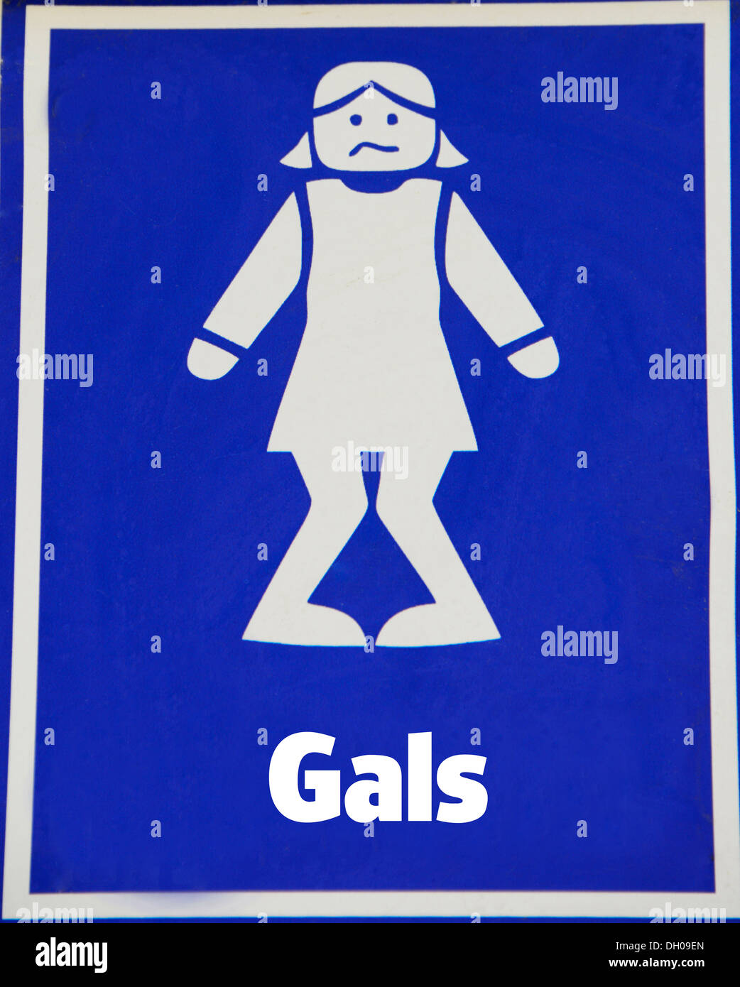 A funny 'ladies loo' sign. ( Gals Stock Photo - Alamy