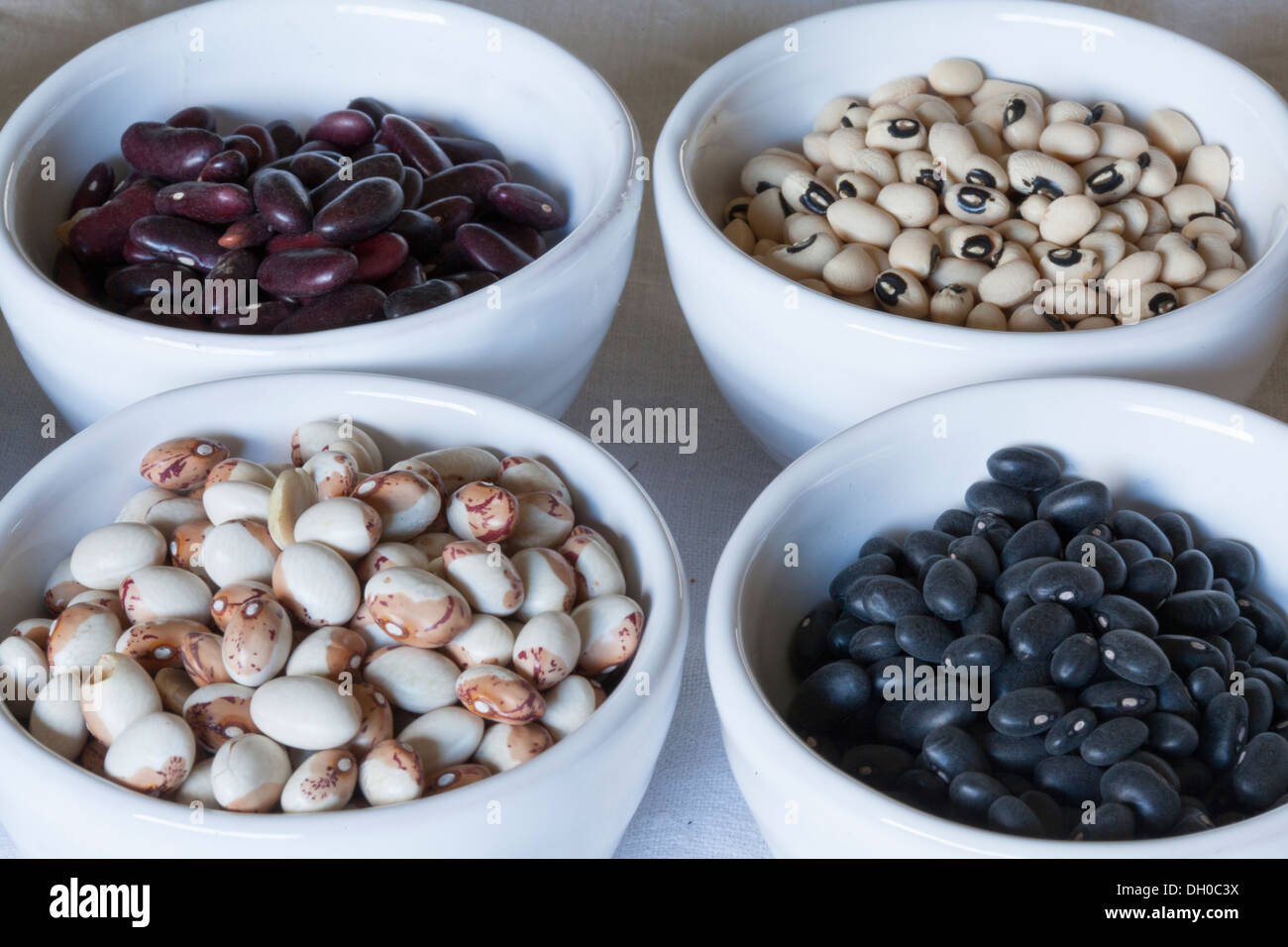 Dried sugar beans, black eyed beans, red kidney beans, black beans in ...