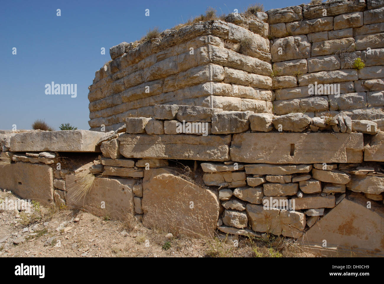 Roman city wall, 2nd Century AD, at the front, a protection wall from ...