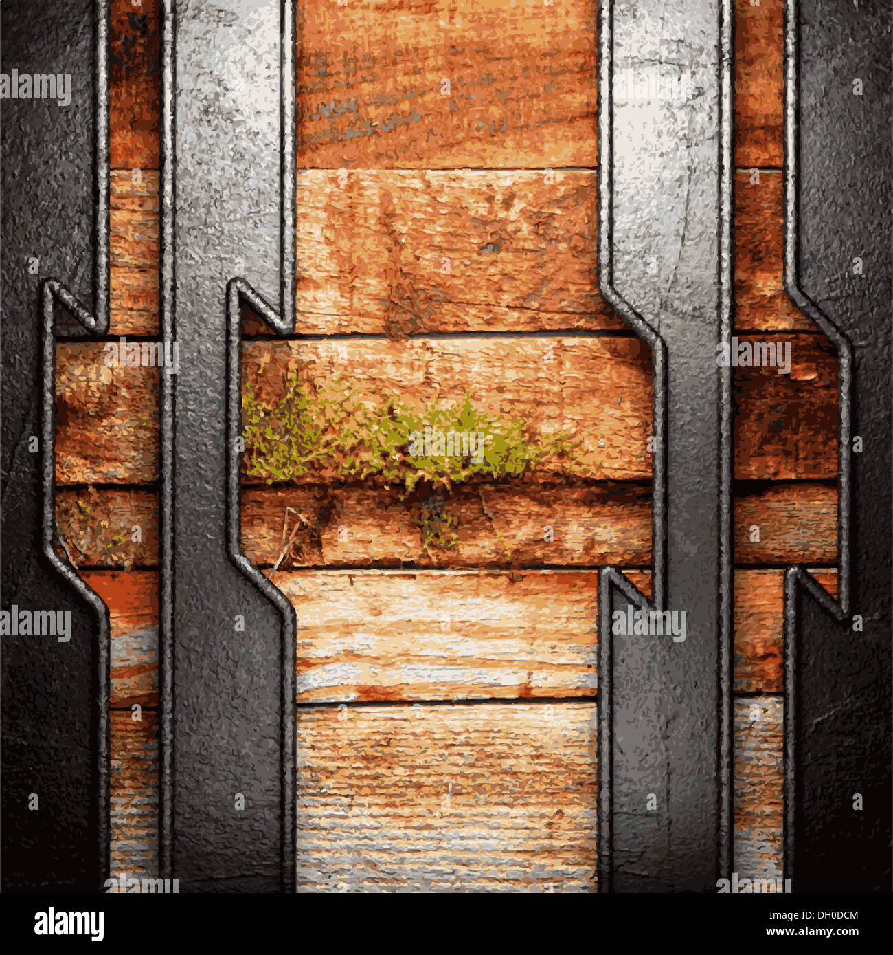 metal and wood background Stock Photo - Alamy