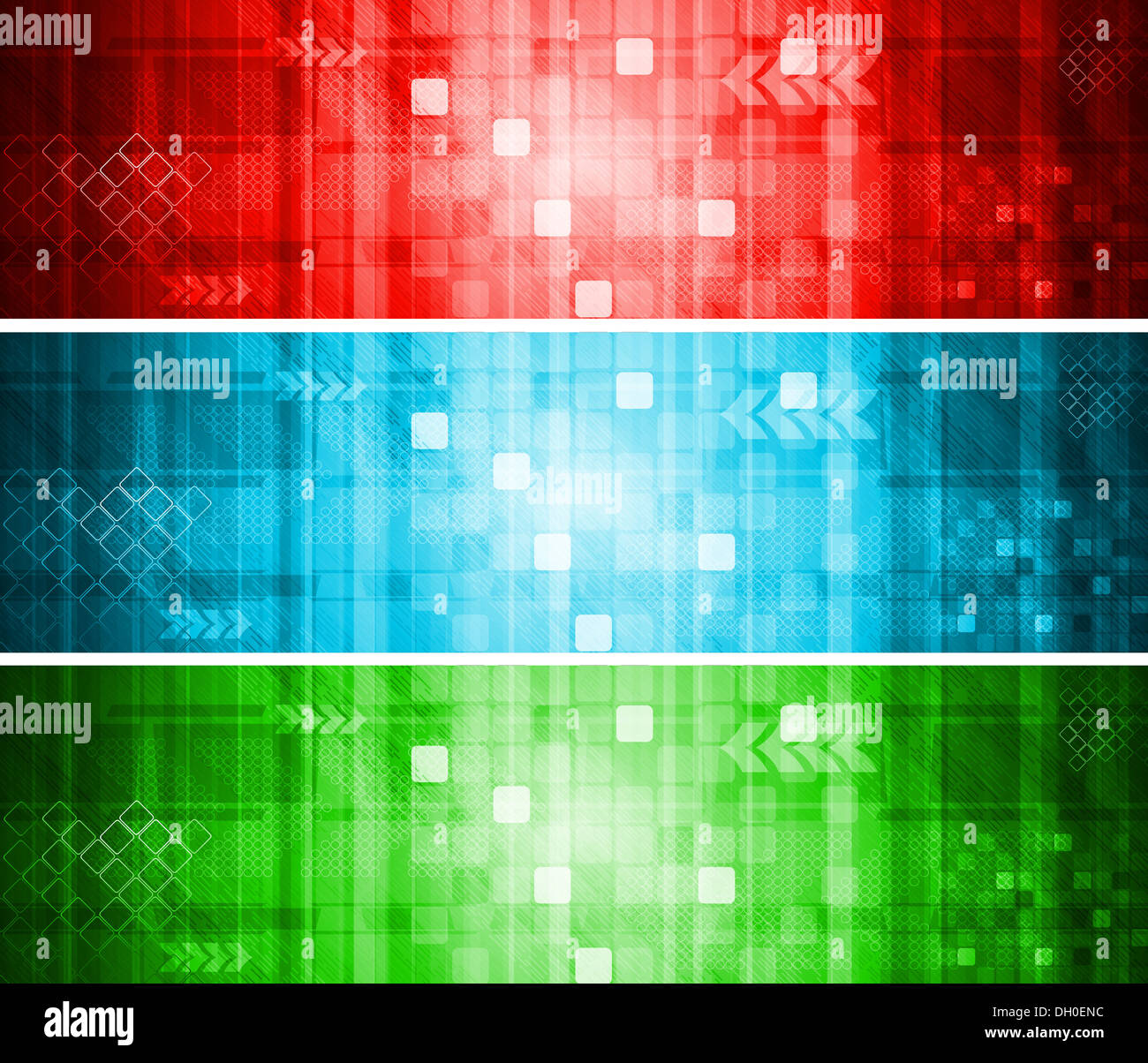 Set of colorful hi-tech banners. Eps 10 vector Stock Photo - Alamy